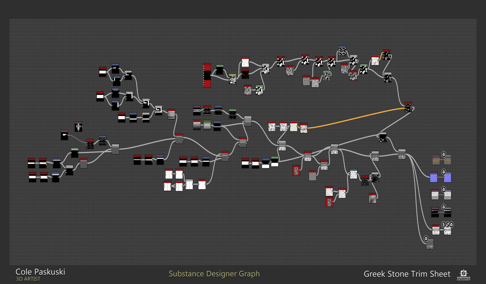 Cole Paskuski - Greek Stone Trim Sheet (Substance Designer)