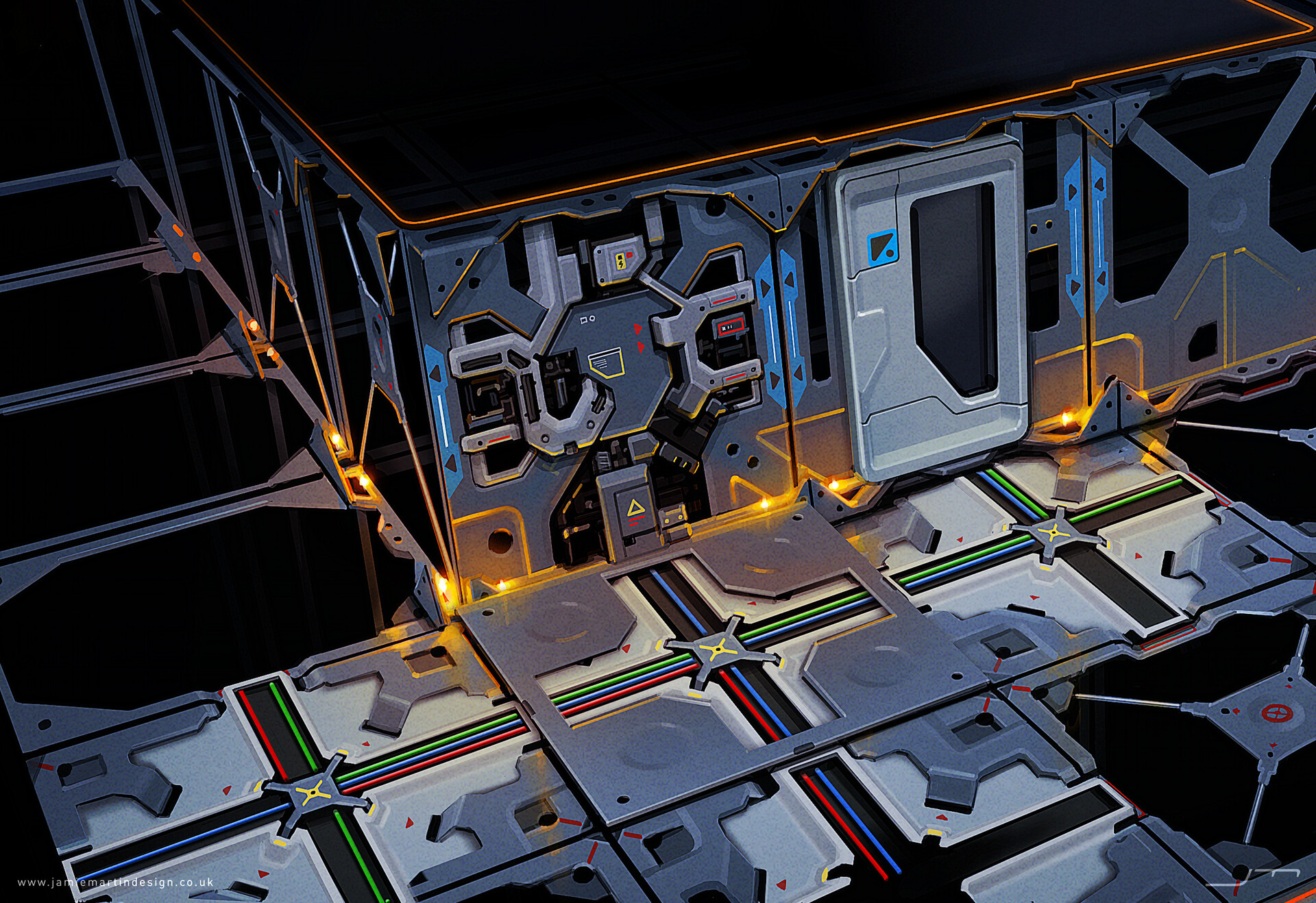 ArtStation - Space Station: Superstructure - interior corridor environment concepts