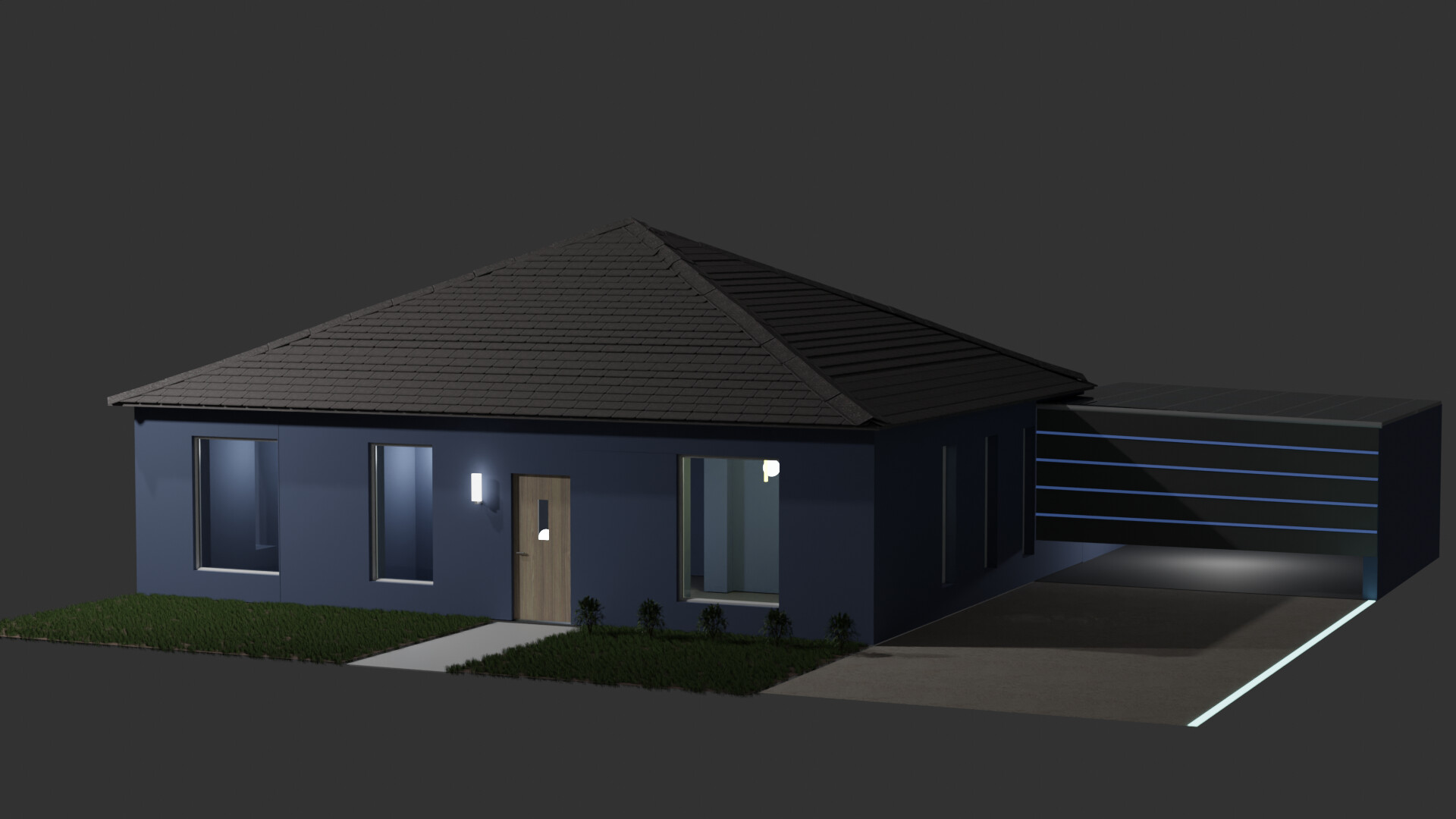 ArtStation - Simple house in two variations dark and light