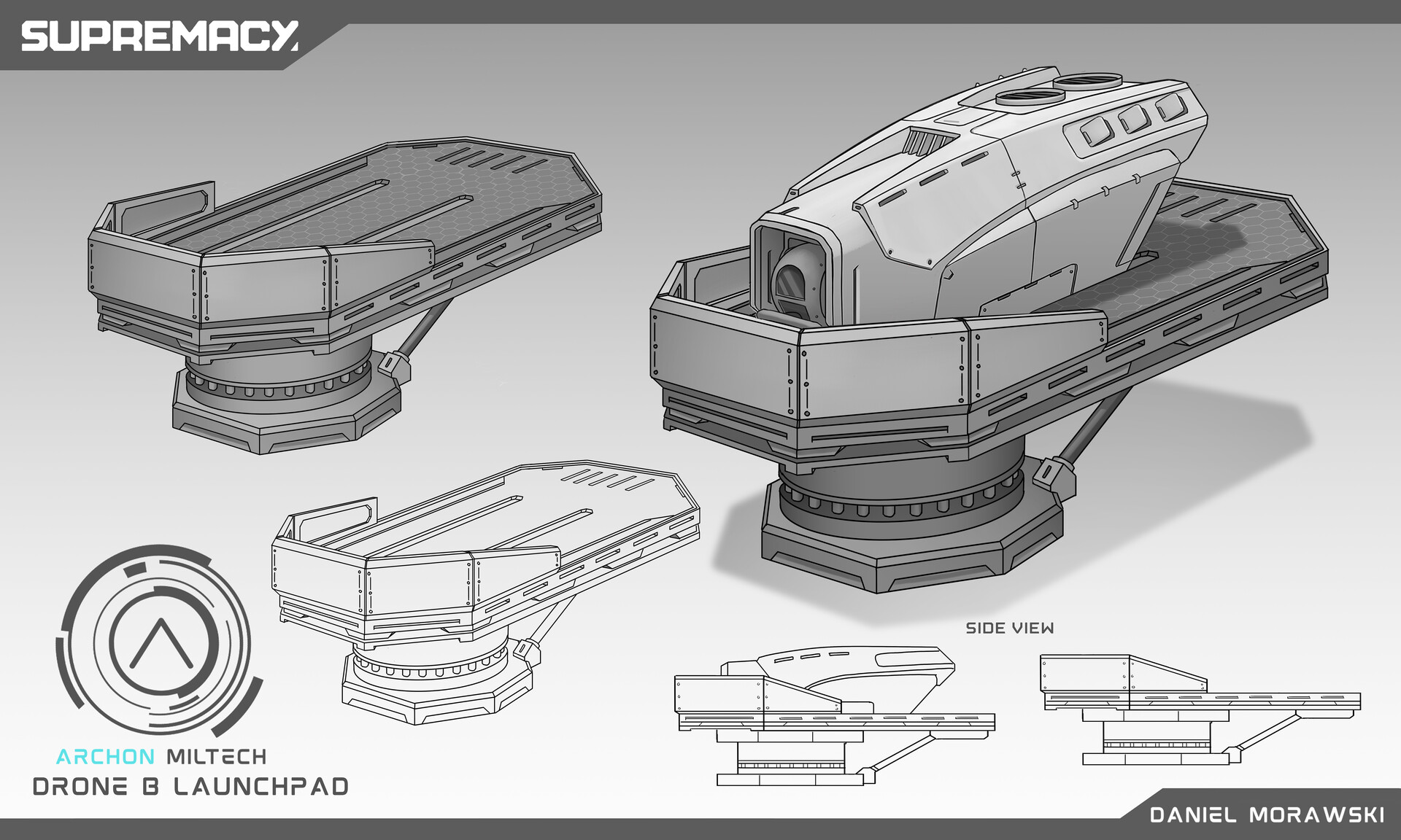 Daniel Morawski - "Archon Miltech" Drone and Launchpad concept