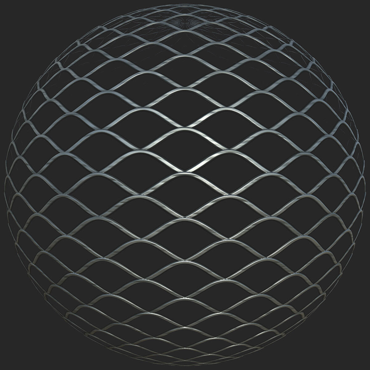 ArtStation - Wave-Shaped Grille Metal Mesh (FREE PBR Texture)
