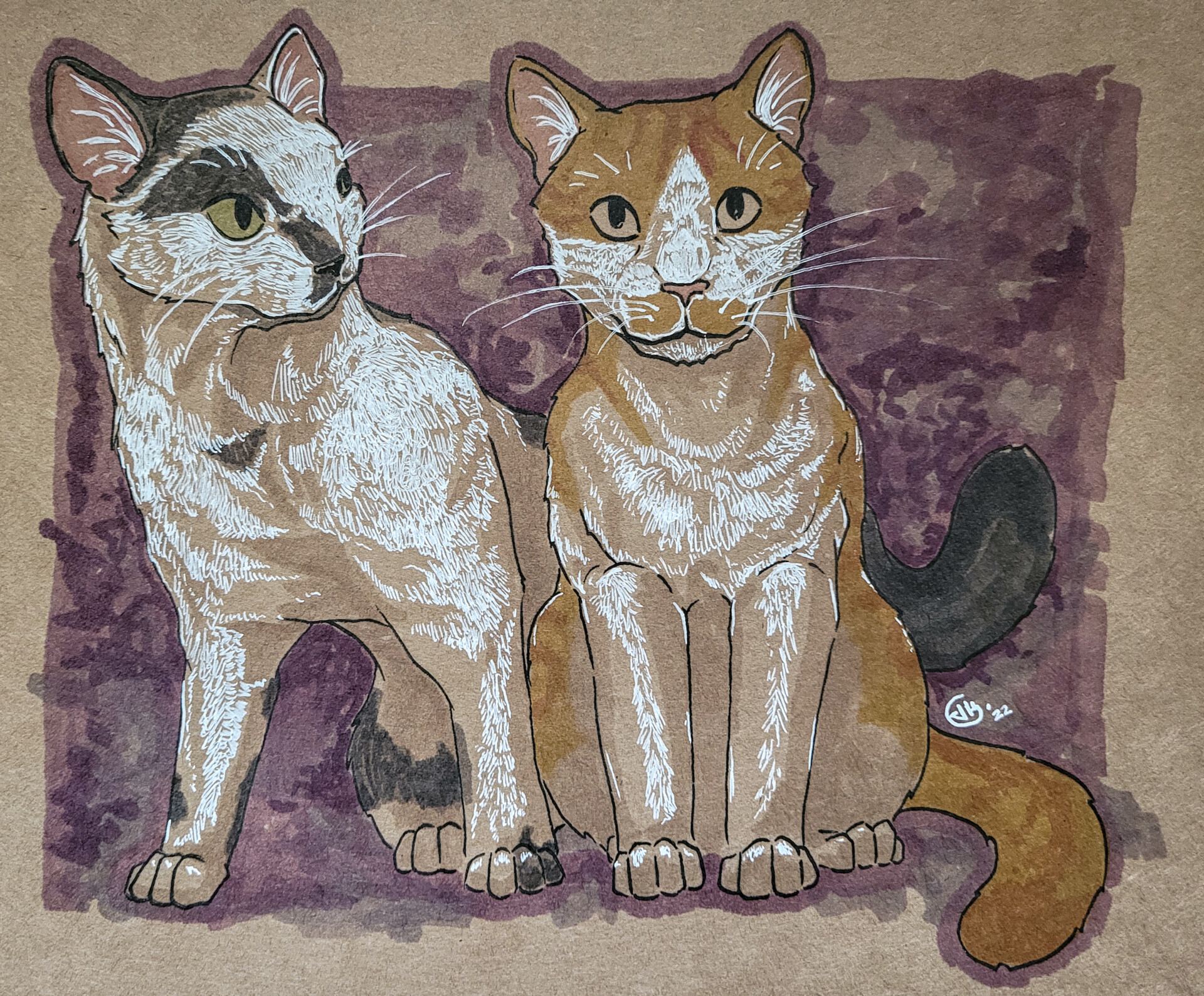 ArtStation - Commission: Sister Cats 02