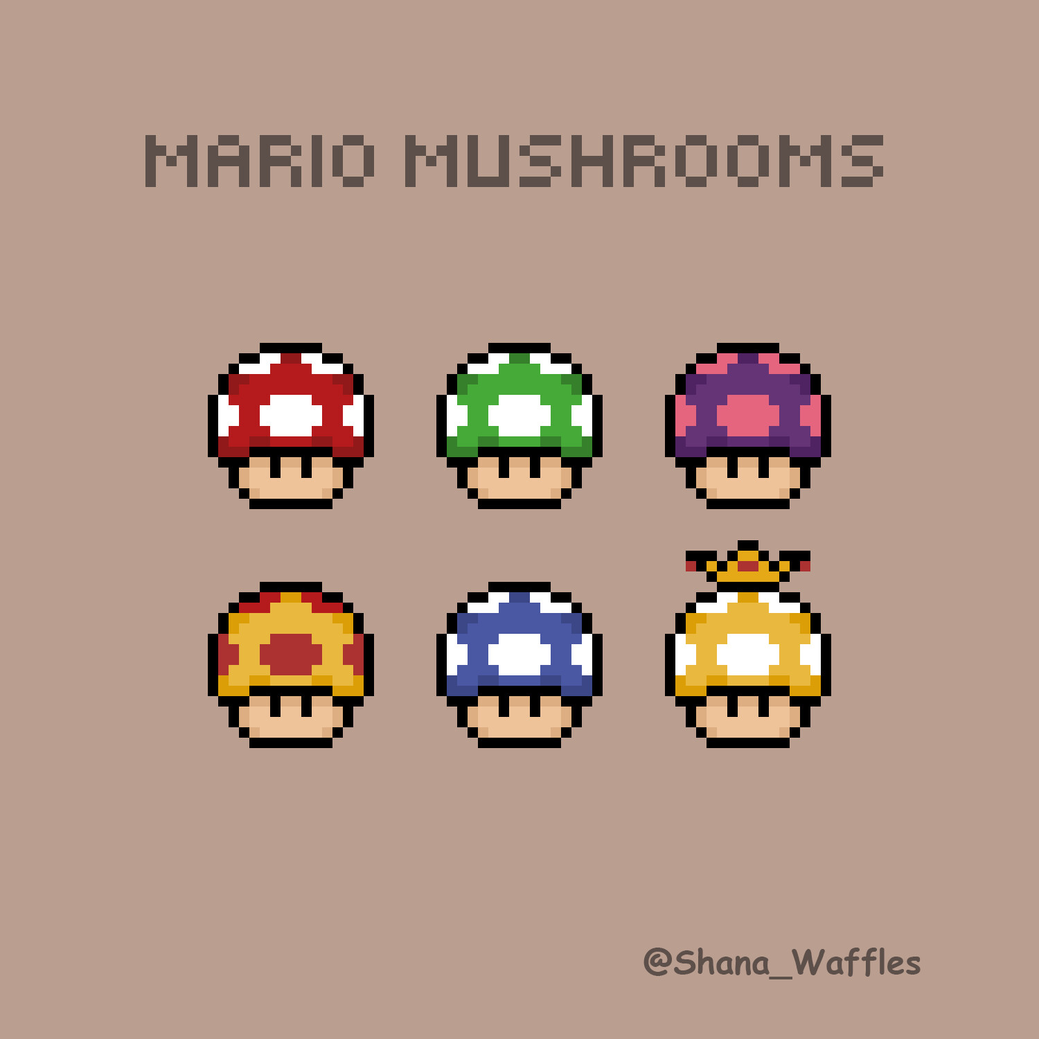 Meena Harry Persad - Super Mario Mushroom Sprites