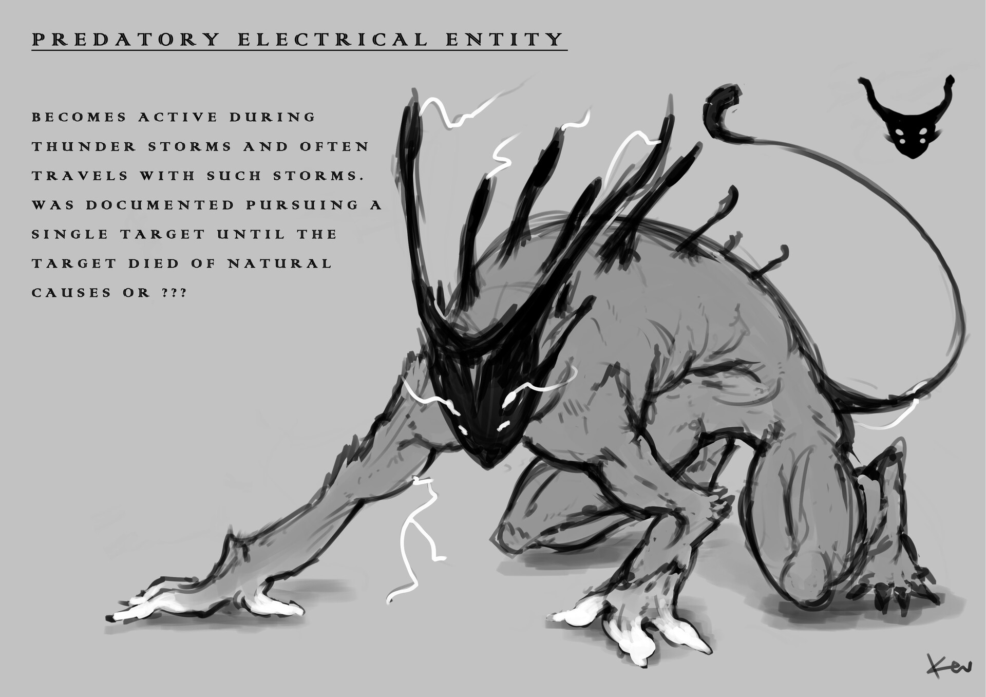 ArtStation - Predatory Electrical Entity (concept sketch)