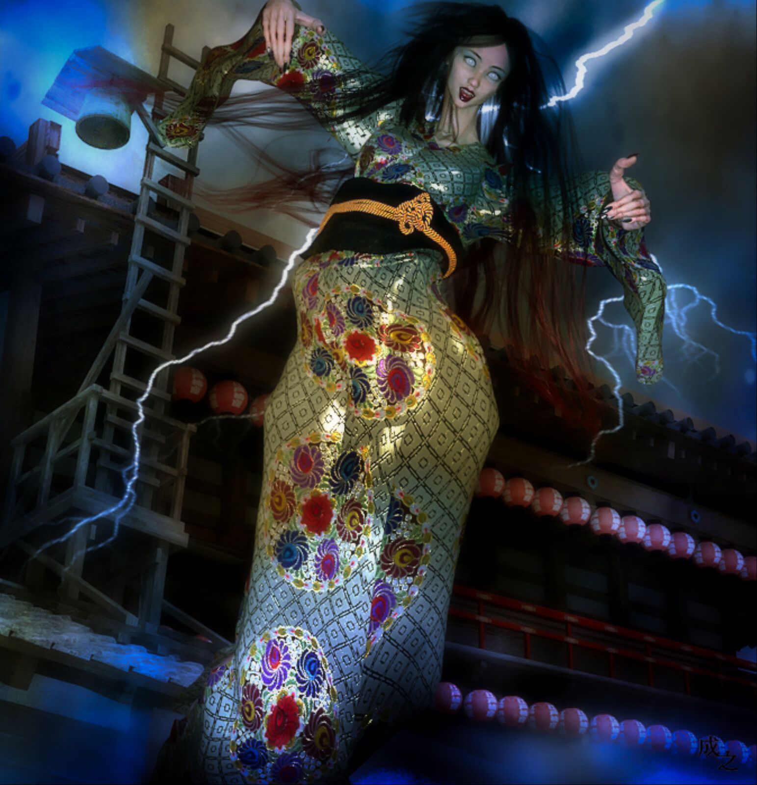 NARIYUKI SHIMAMOTO - Takajo (Japanese tall woman yokai ) NARIYUKI SHIMAMOTO - Takajo (Japanese tall woman yokai )