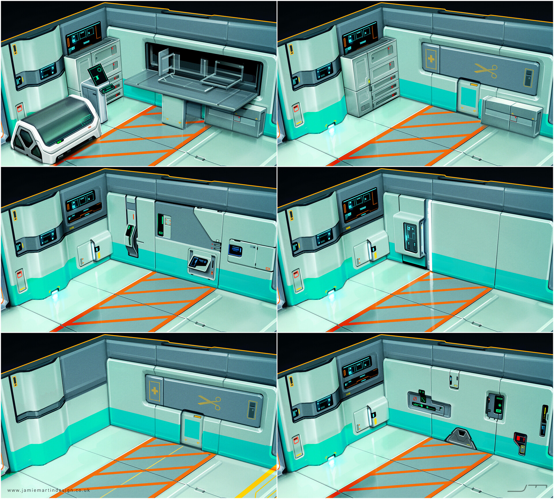 Jamie Martin - Space Station: Medical Bay - interior environment concepts