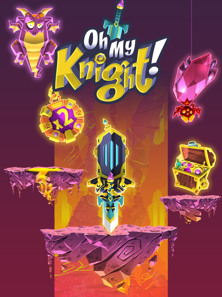 ArtStation - Oh My Knight - Endless Jump game