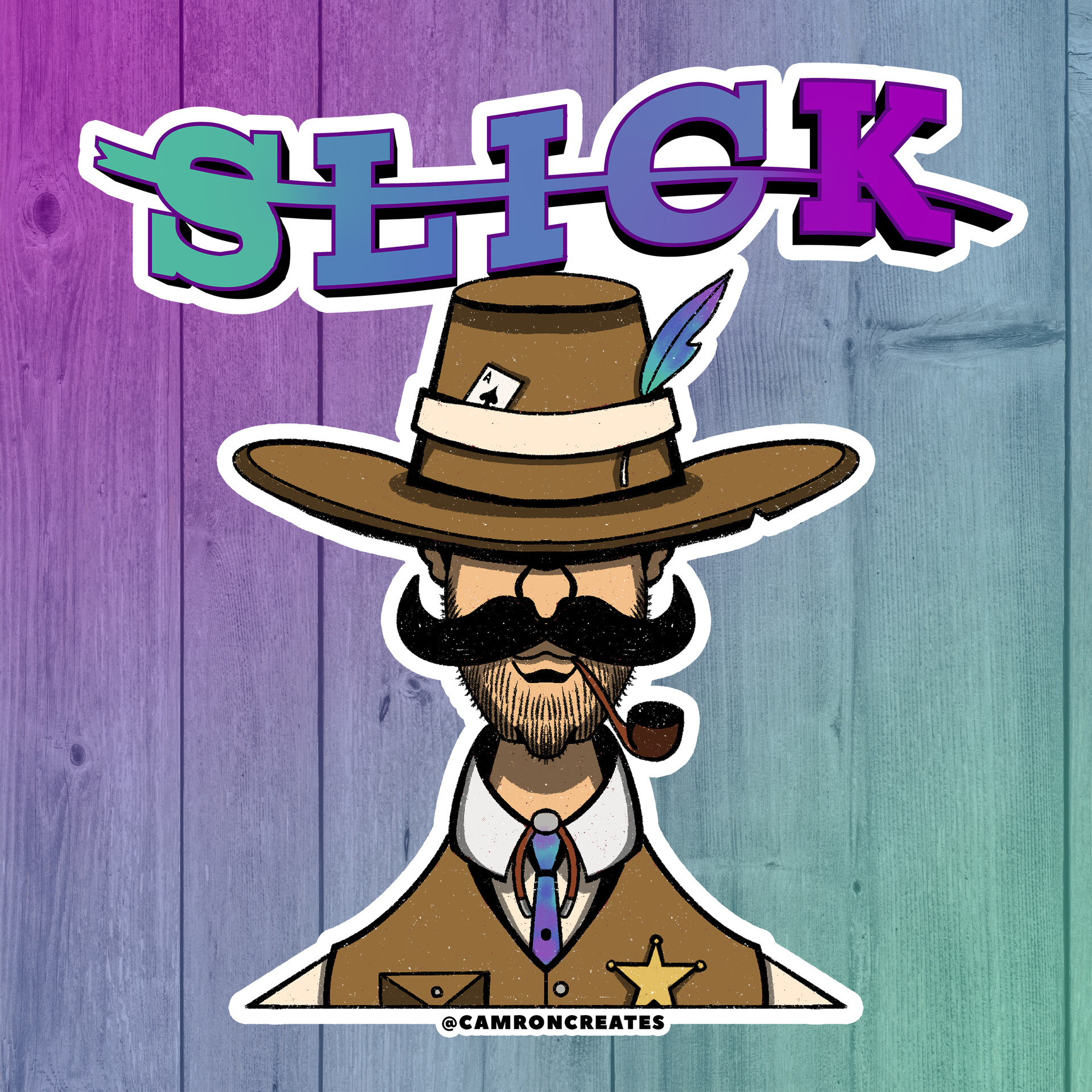 ArtStation - OC \\ Slick \\ Sticker Design