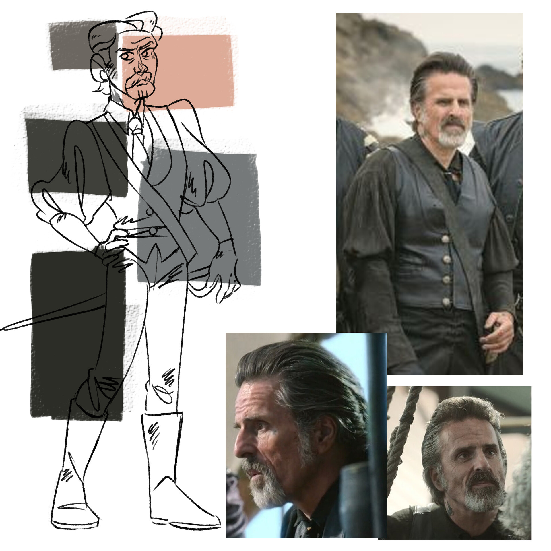 ArtStation - OFMD Character Studies- Izzy Hands and Lucius Spriggs