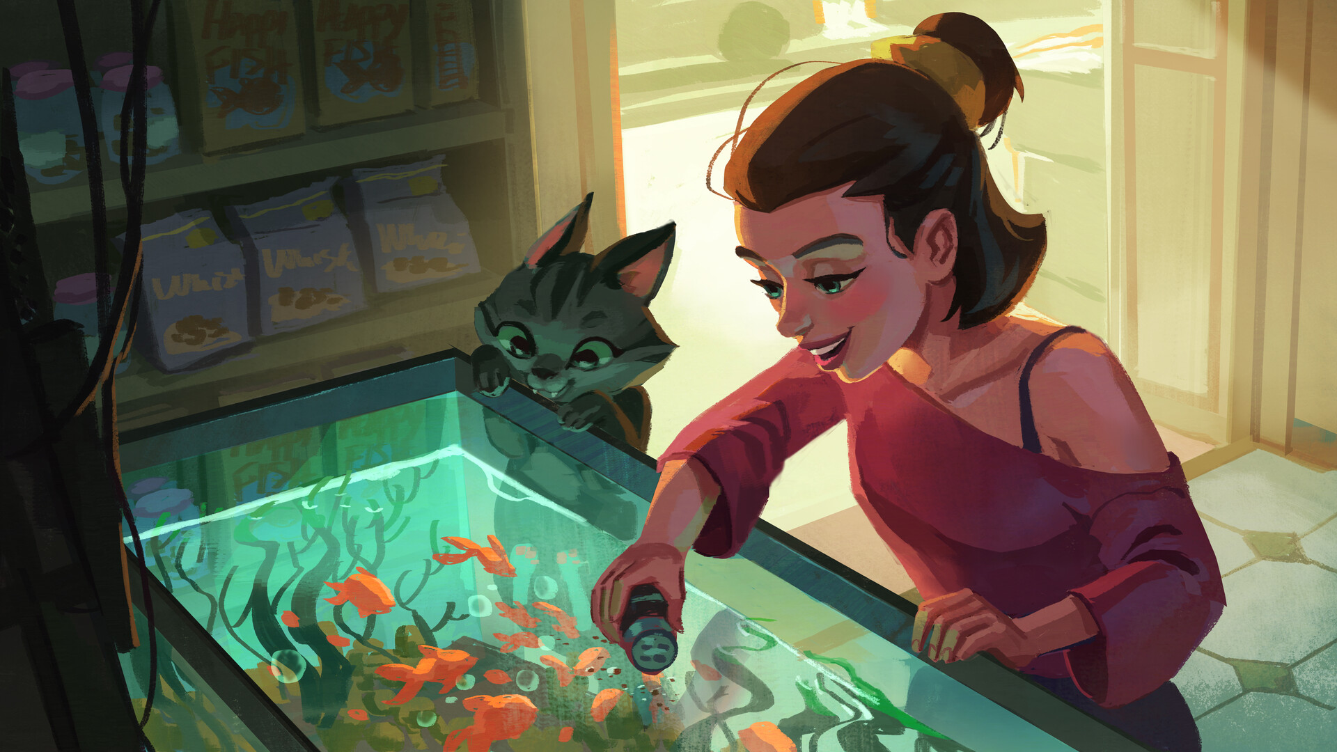ArtStation - Feeding the fishes