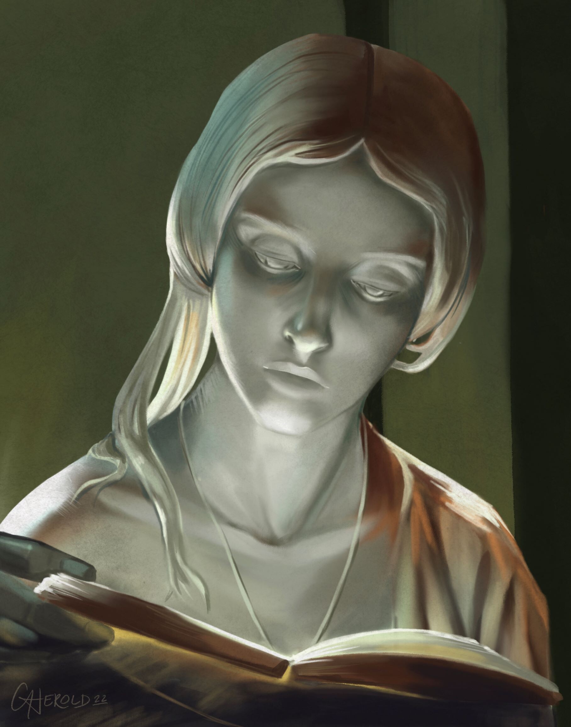 ArtStation - The Reading Girl - Statue Study