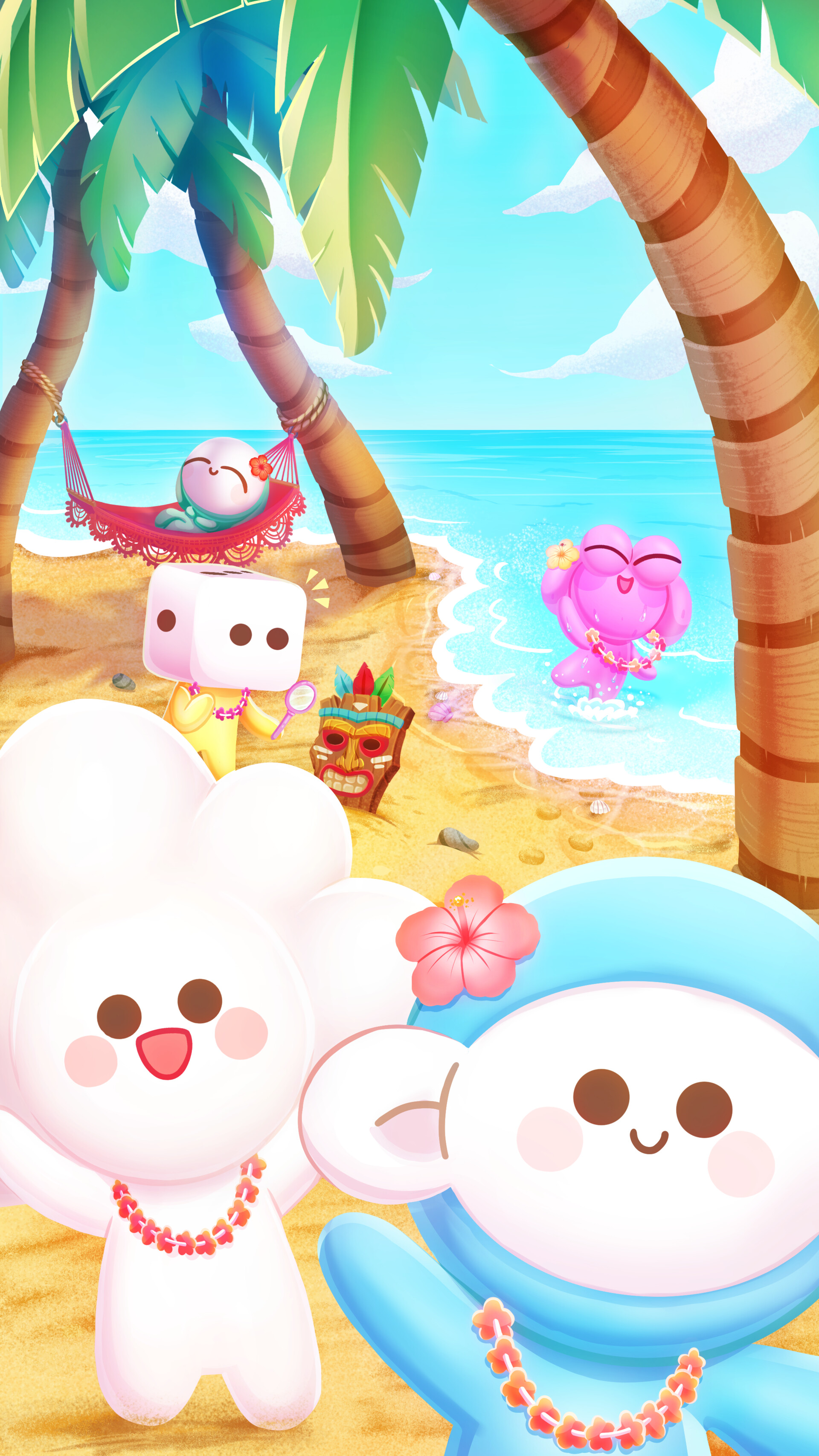 ArtStation - Bawby Friends- Title Screen illustration