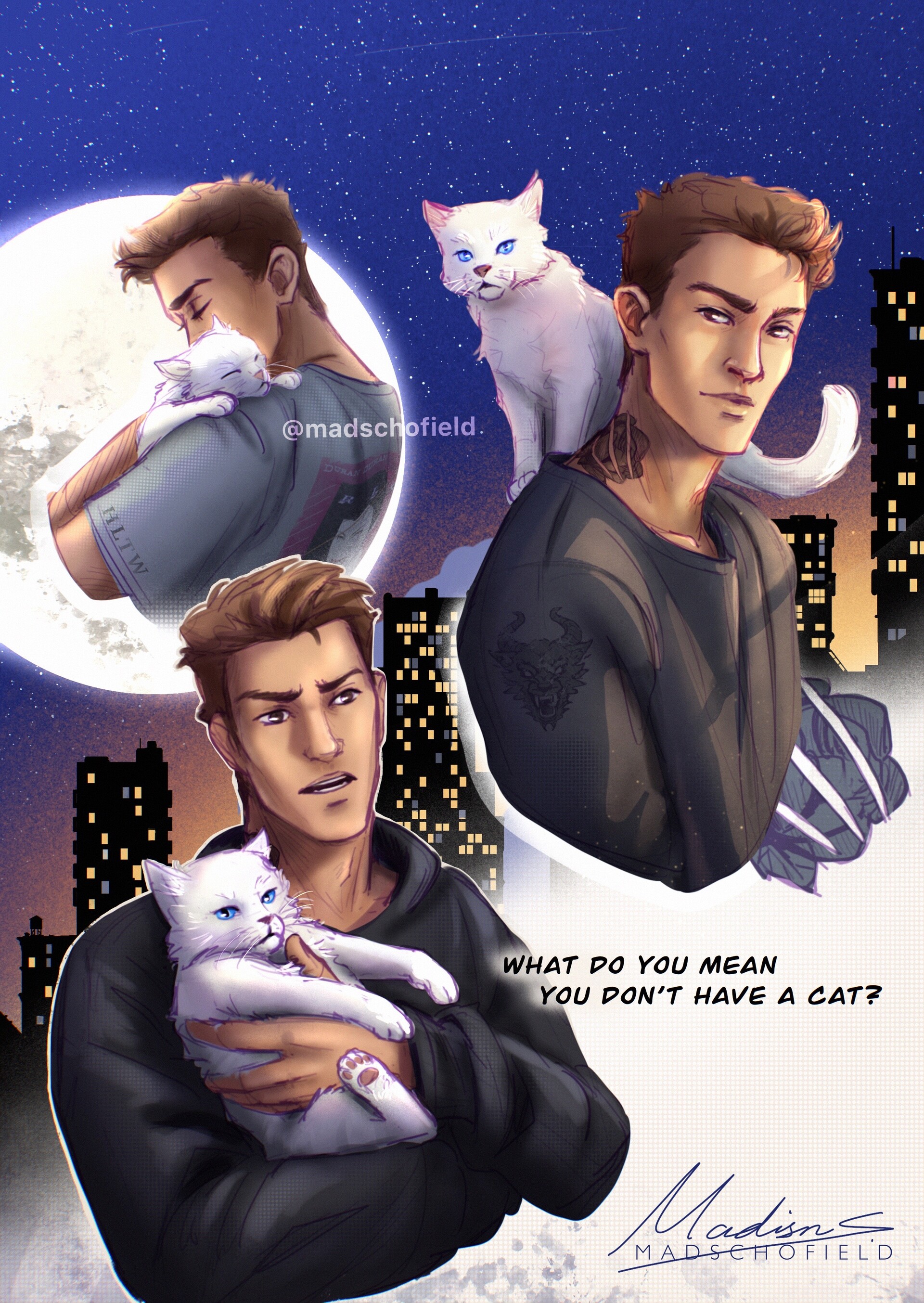 ArtStation - Wolf Boy and Demon Cat