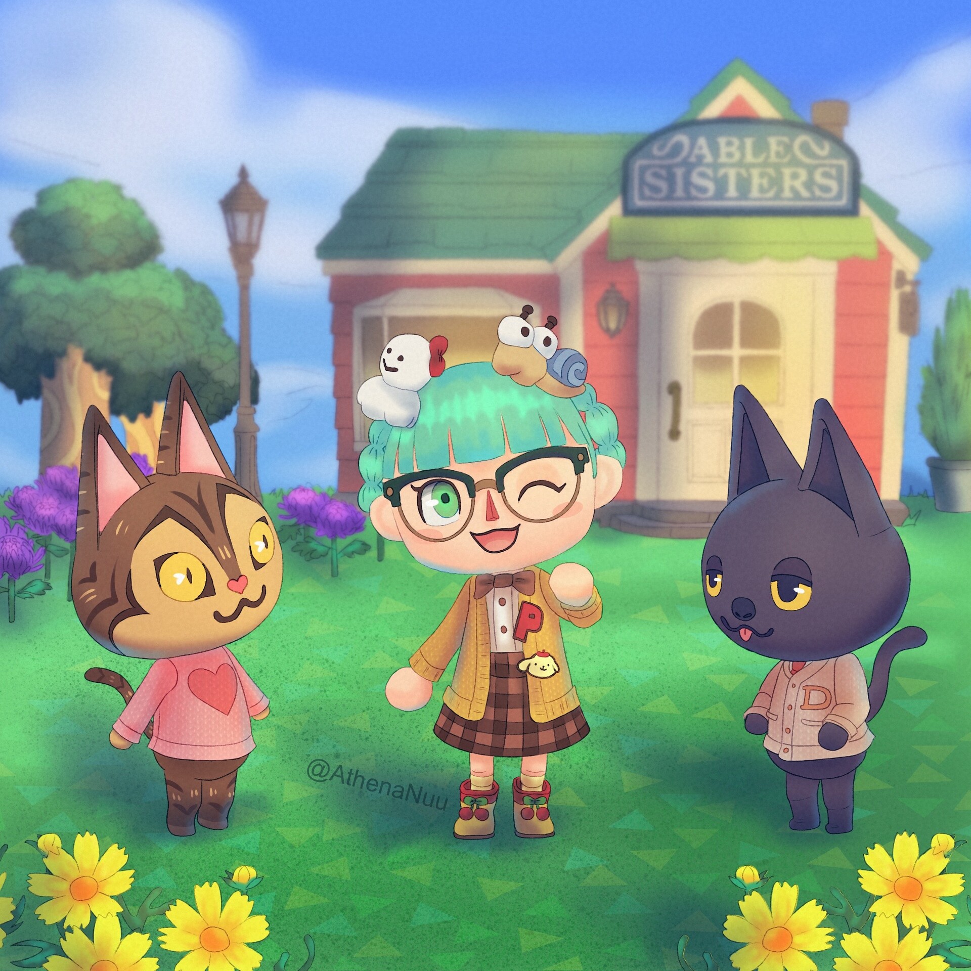 Athena Power - My cats as Animal Crossing Villagers - Character design