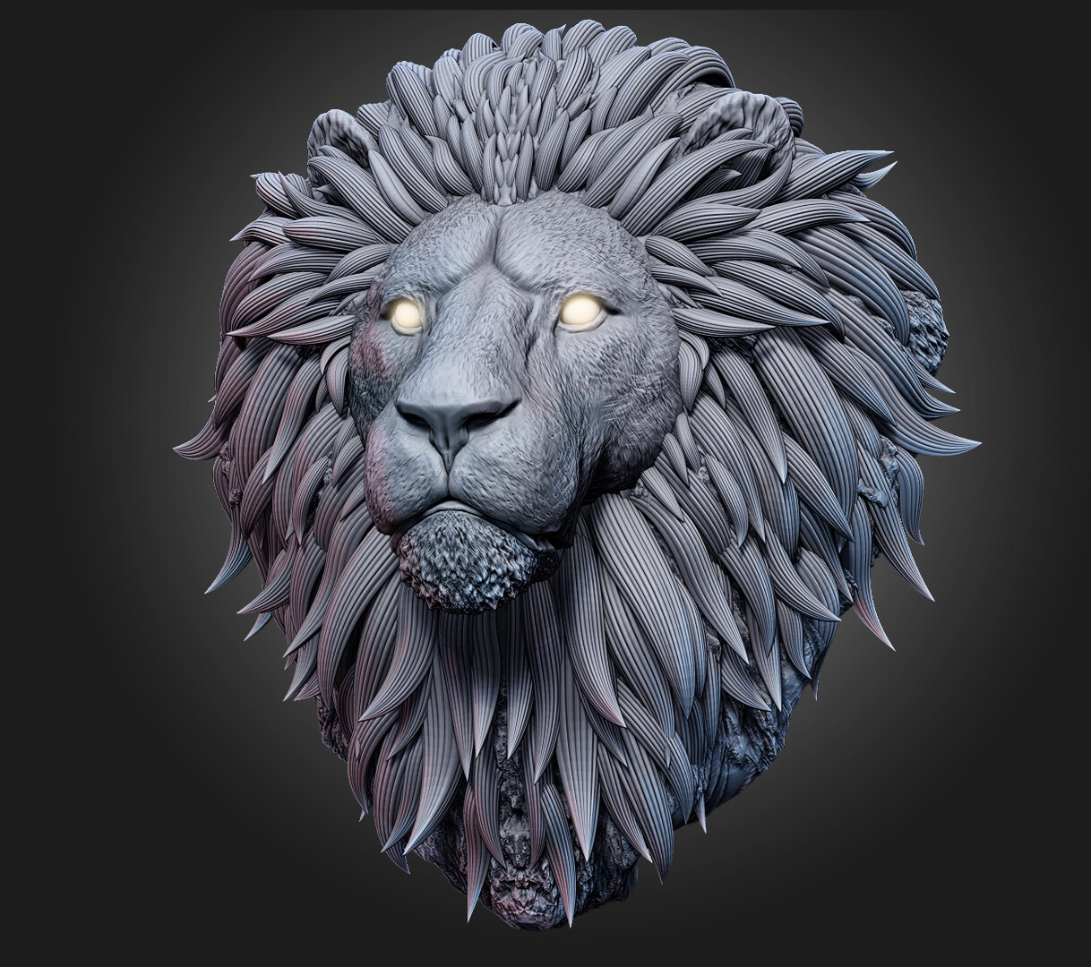 ArtStation - Lion face sculpt - one day challenge