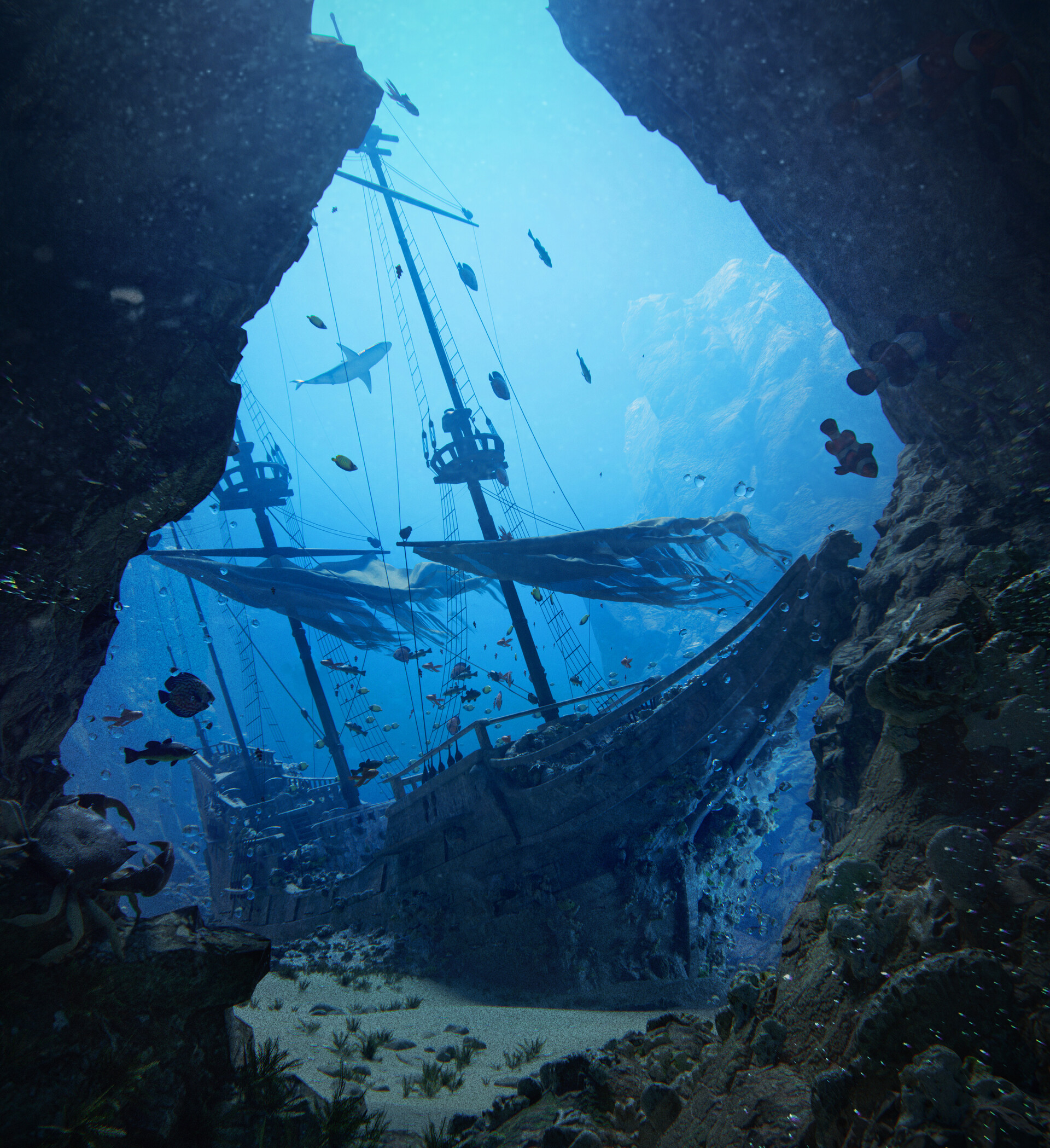 ArtStation - Sunken ship