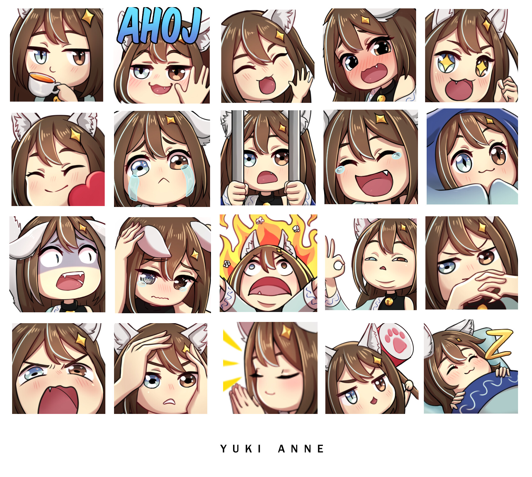 ArtStation - Twitch emotes - Yuki Anne