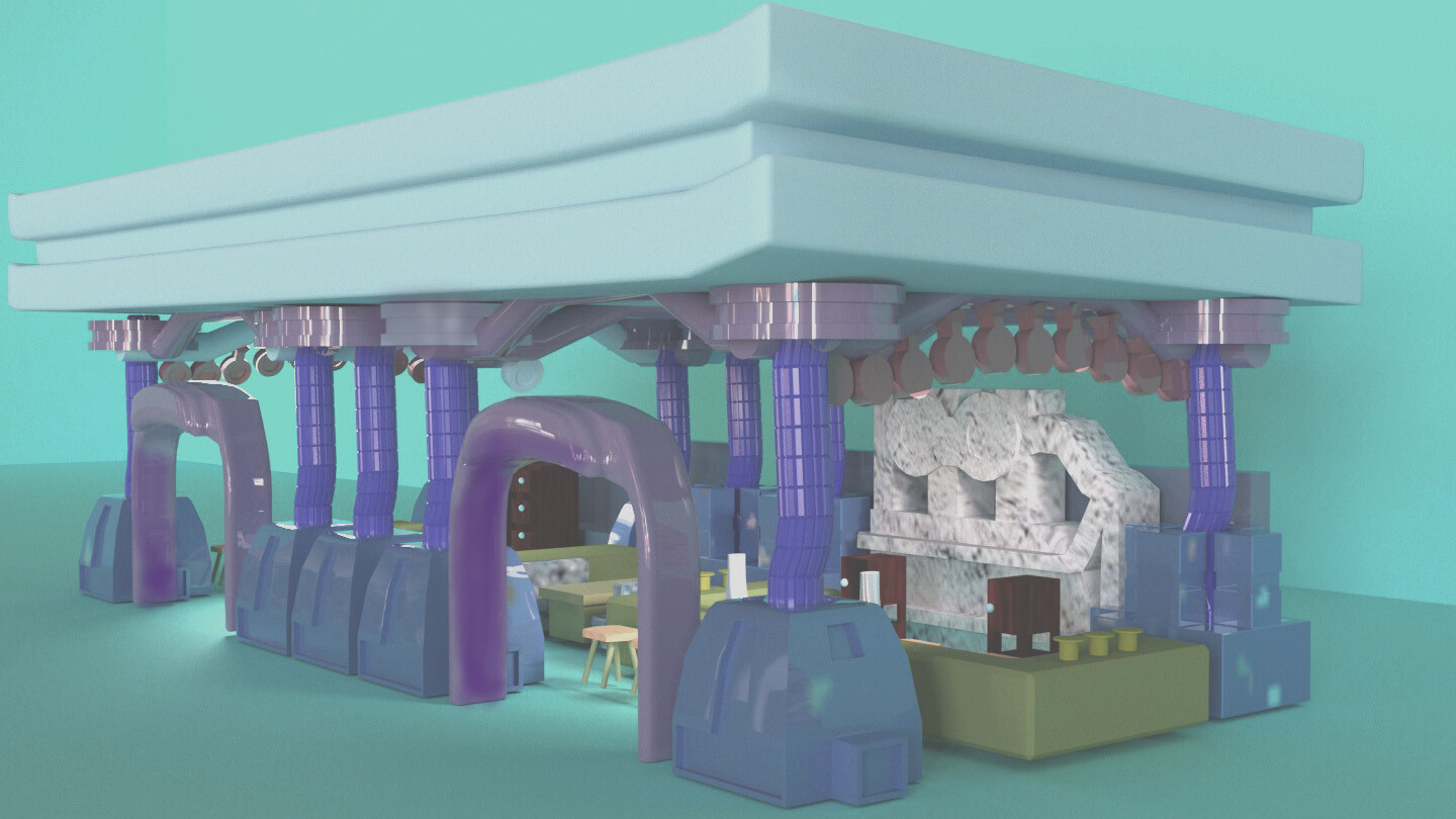 ArtStation - 3d stand scifi concept