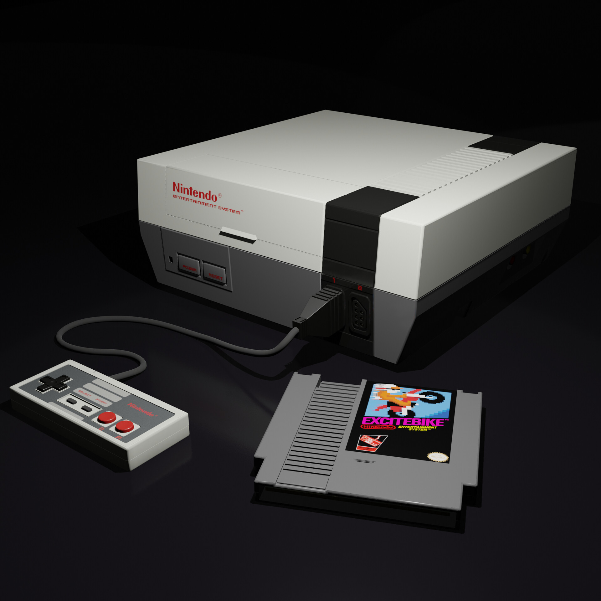 ArtStation - NES Nintendo Entertainment System 3D Model