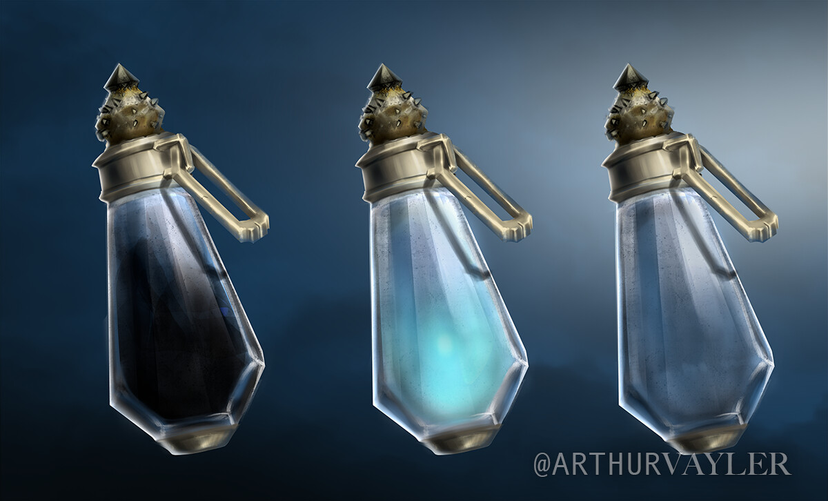 ArtStation - Curse and blessing potions.