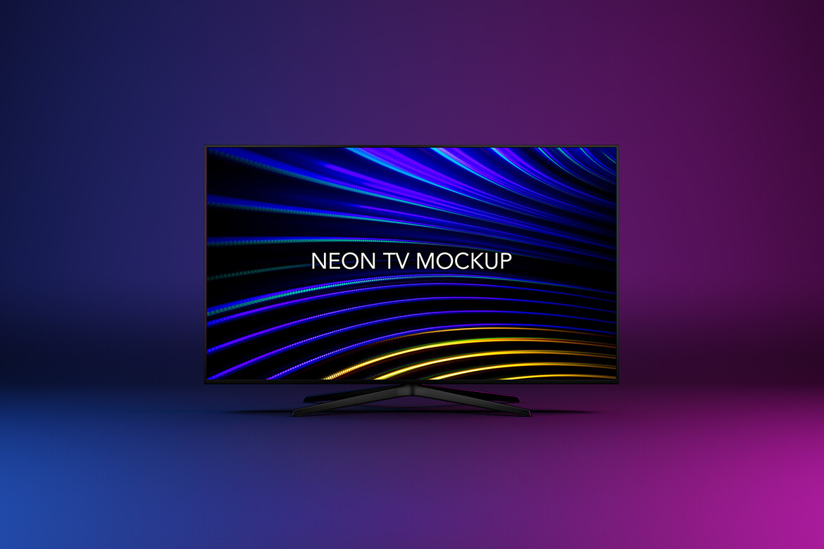 Yevhen Popov - Neon TV Mockup