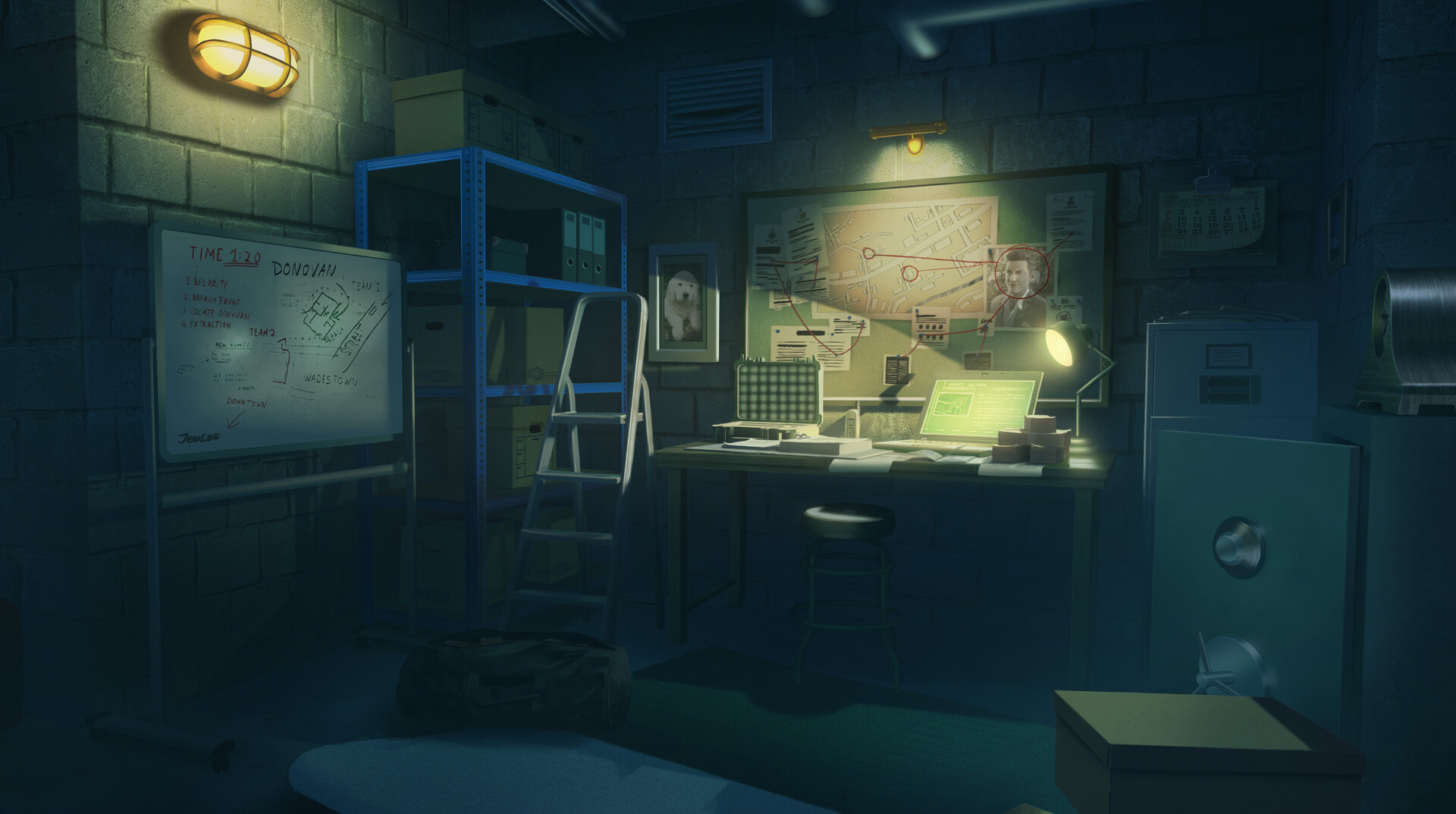 ArtStation - Concept Design of a room/basement for a hitman