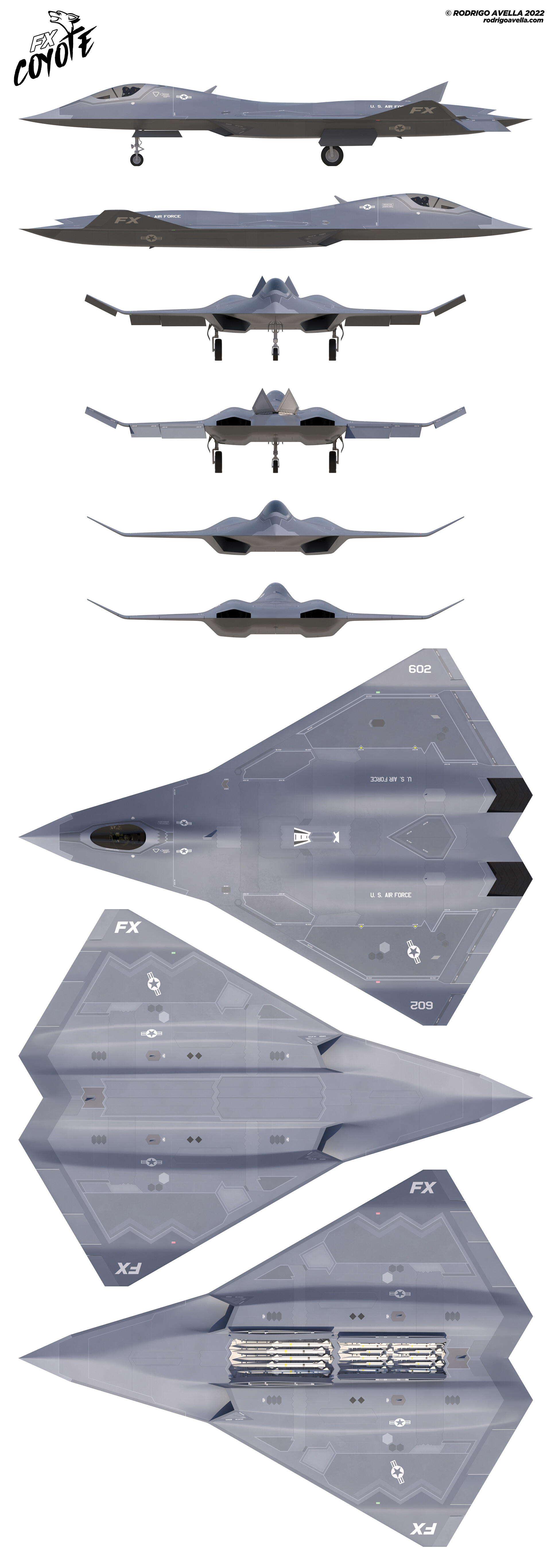 Rodrigo Avella - Coyote FX - Sixth generation fighter concept