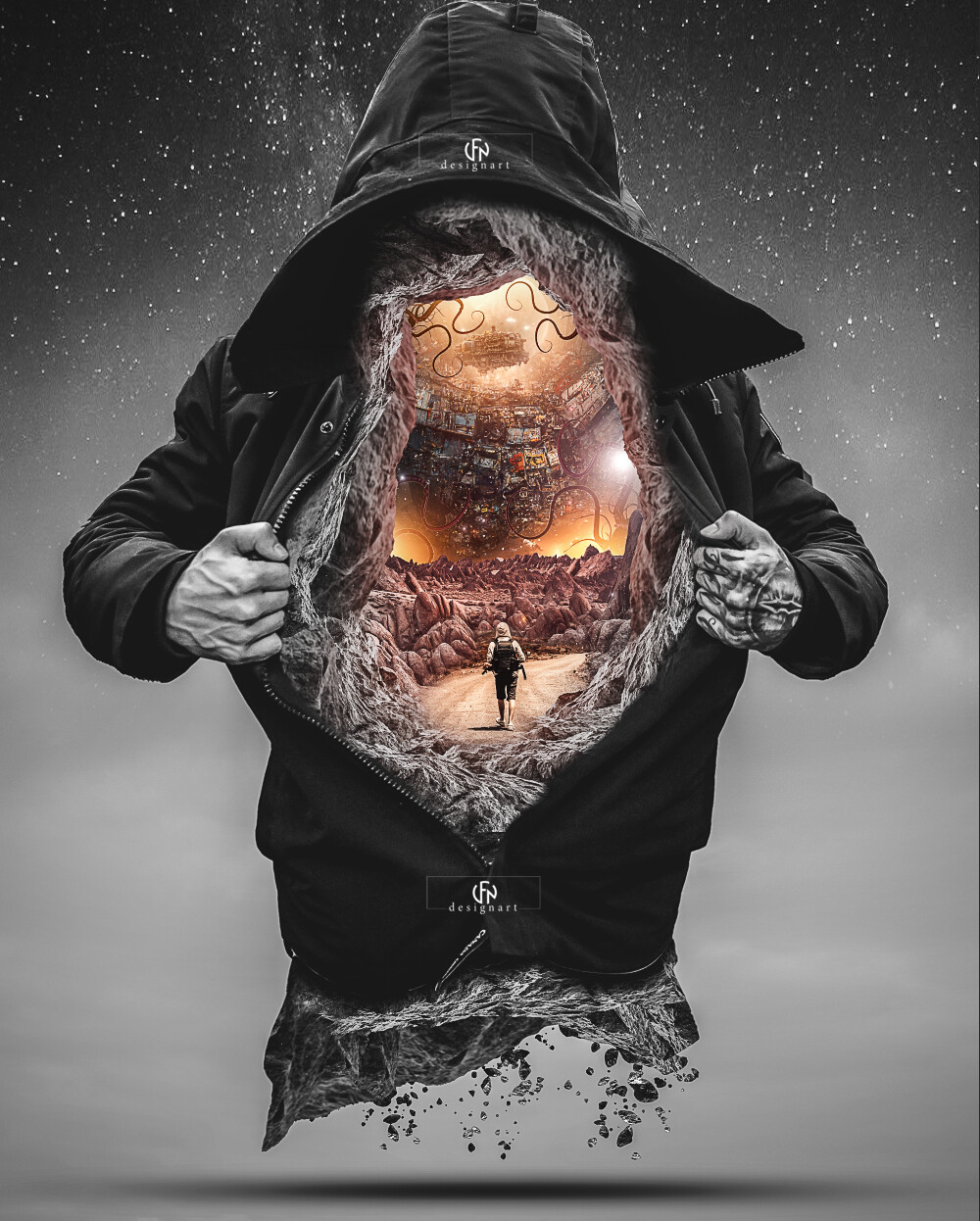 ArtStation - Space Double exposure Photoshop
