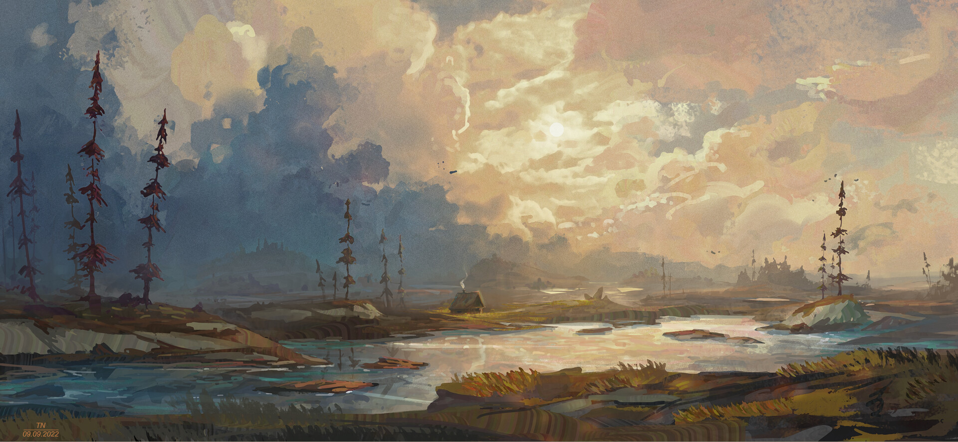 ArtStation - Autumn swamps of the North