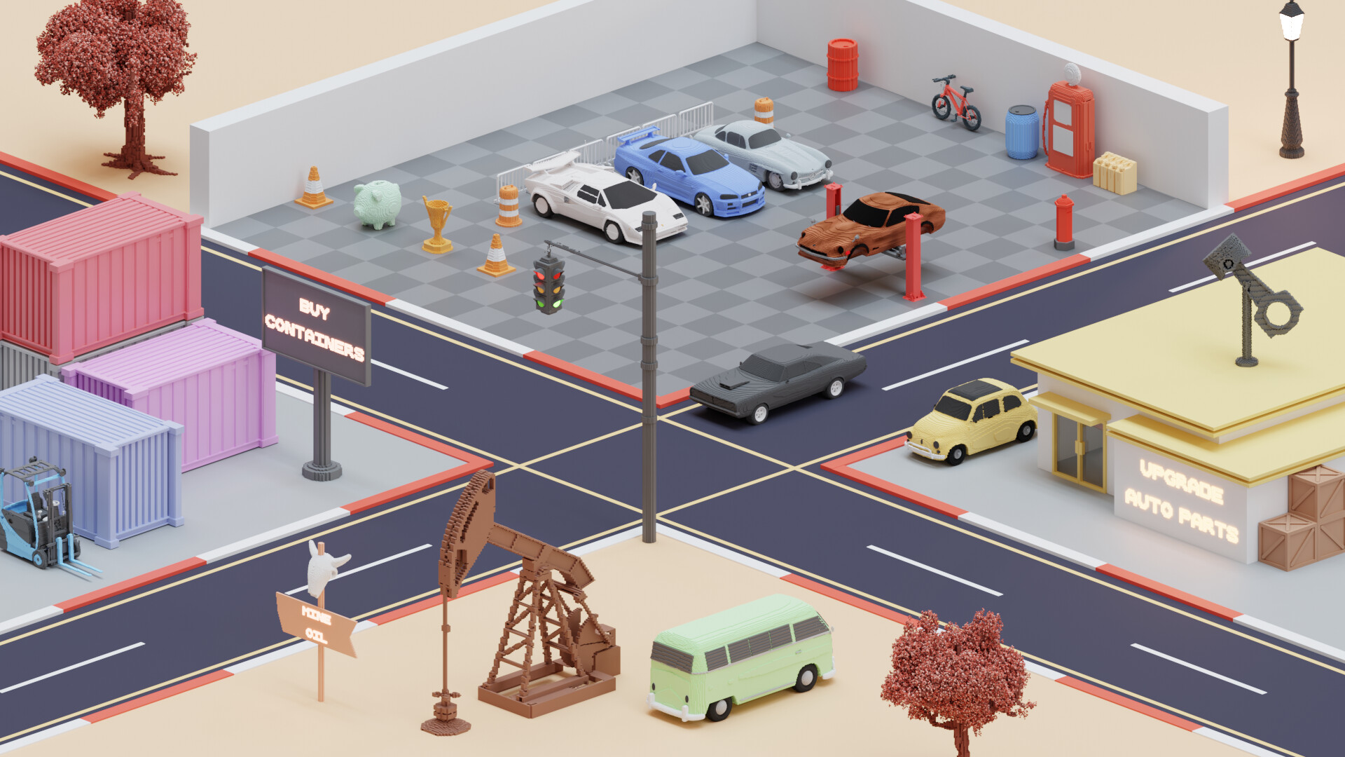 ArtStation - Voxel Car Game Concept