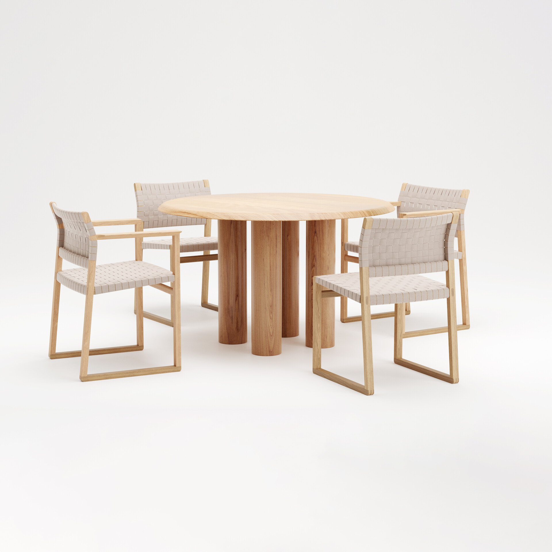 ArtStation - Fredericia BM61 and BM62 Linen Webbing chairs with Islets ...