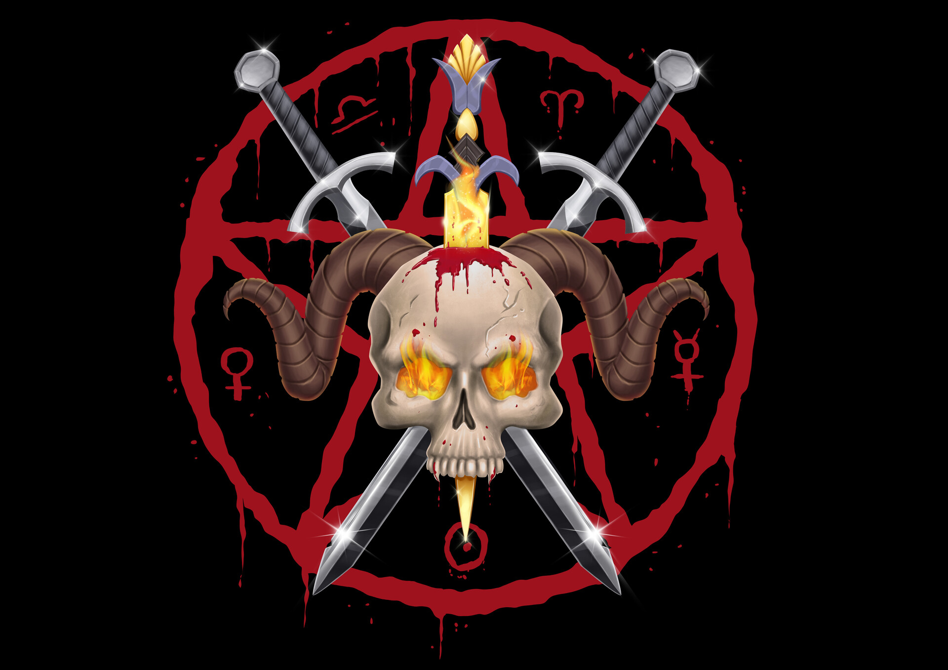 ArtStation - Swords and skull logo