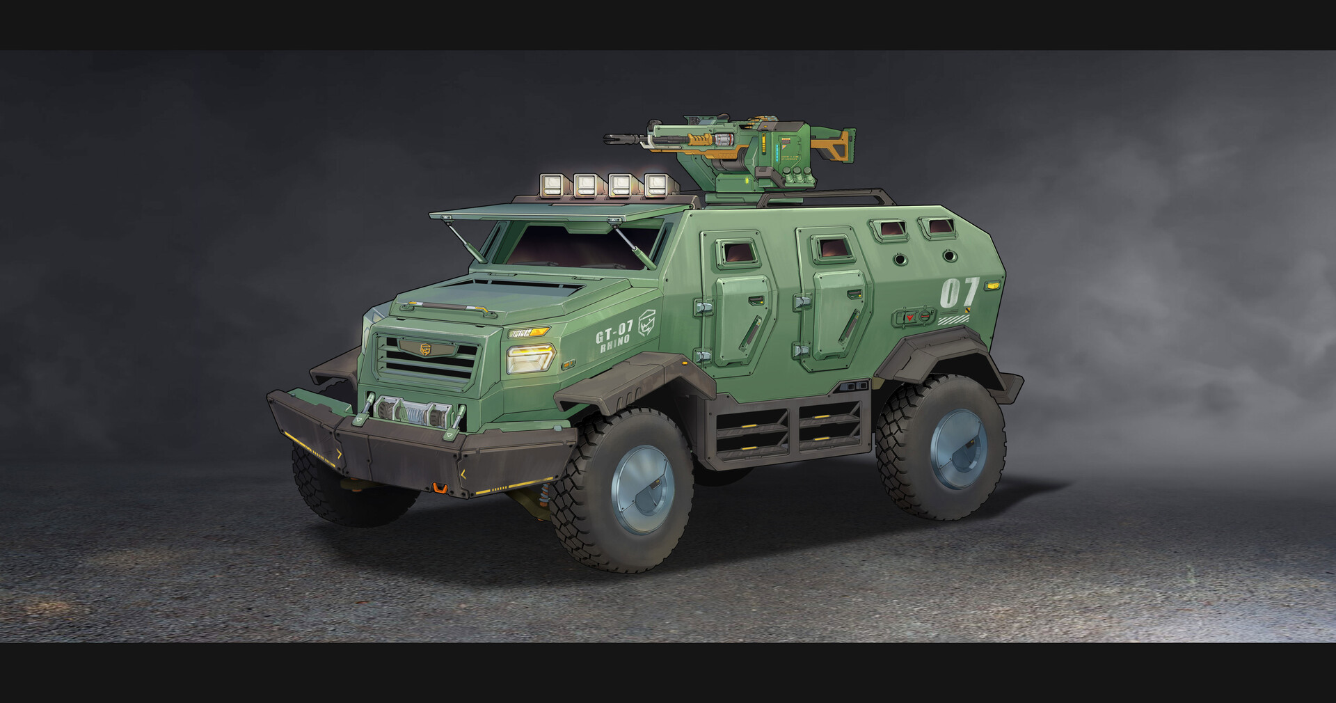 ArtStation - ORV-RHINO: Armored Tactical Transport (4-View Blueprint ...