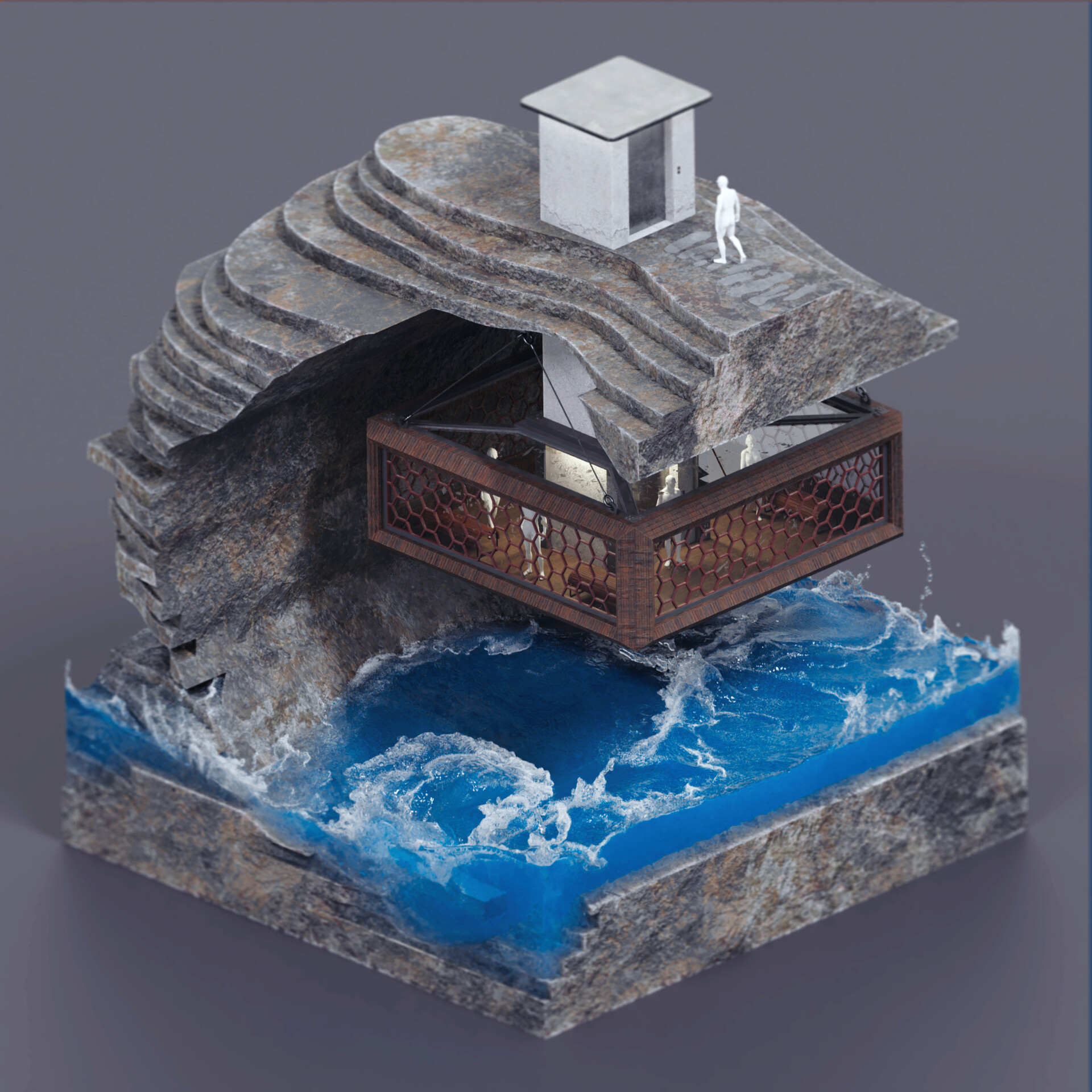 Roman Pavlovski - Lift - Iso 3D Art