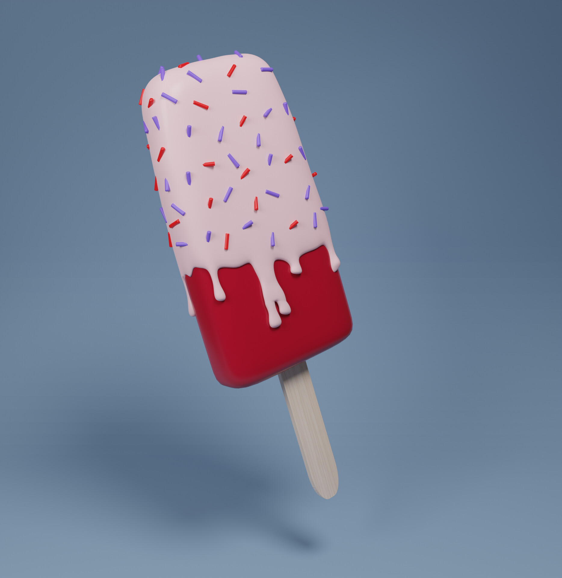 ArtStation - Ice Cream with Wooden Stick & Sprinkles