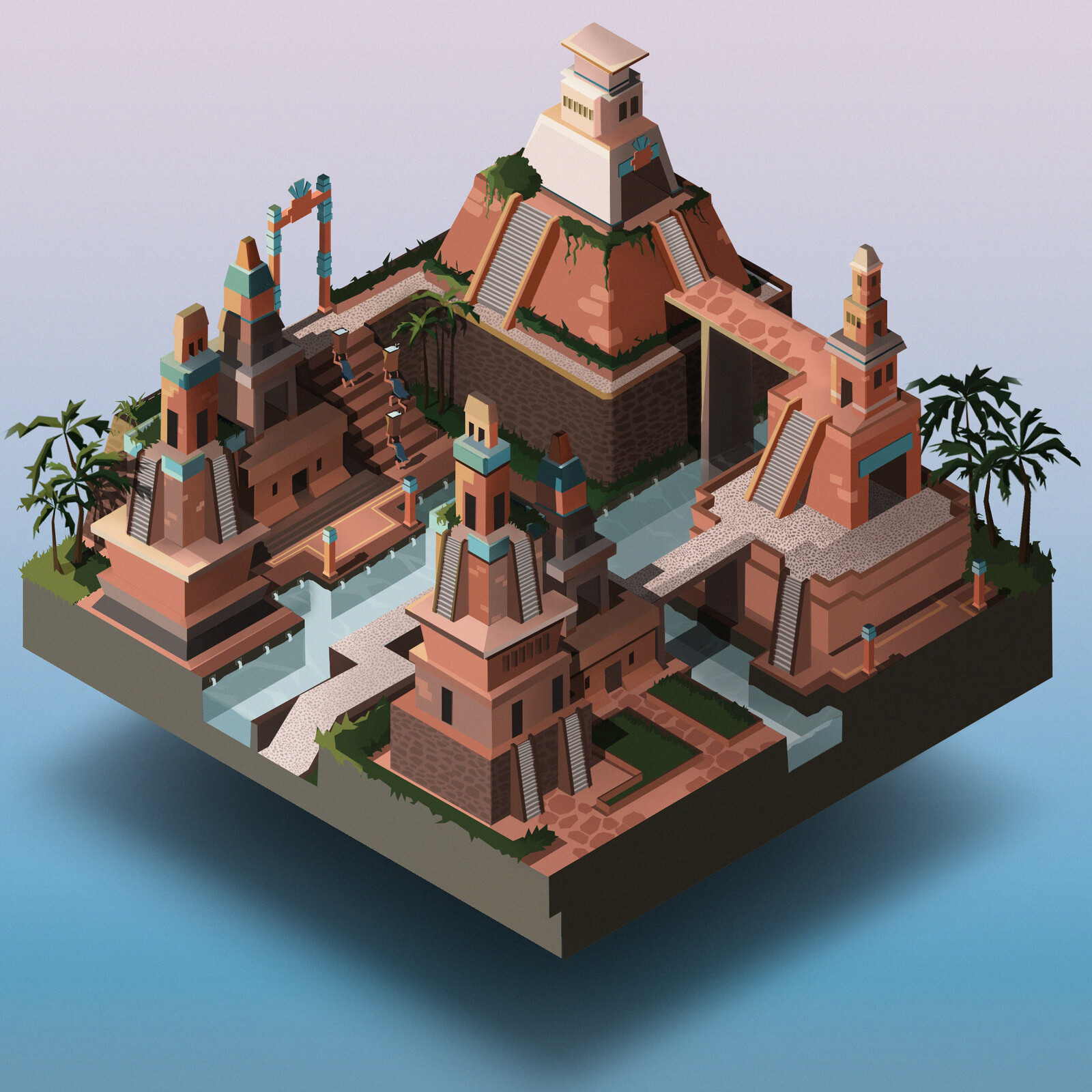 irene.castelluccia - Tiny world-isometric Aztec city