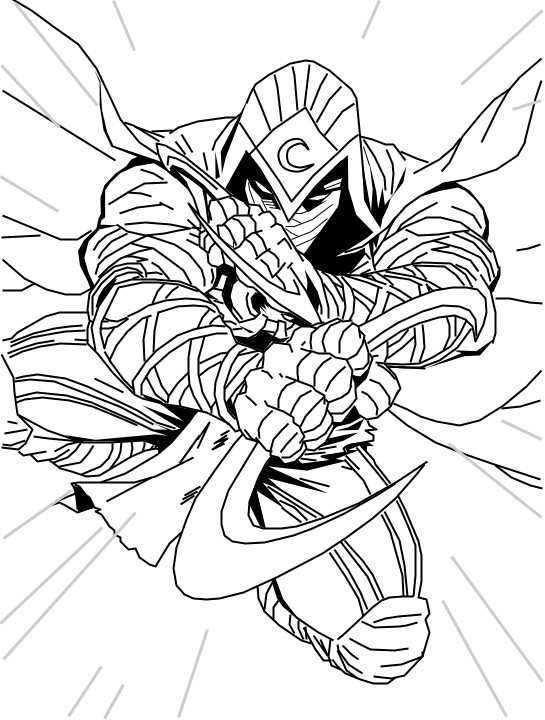 moon knight coloring pages printable
