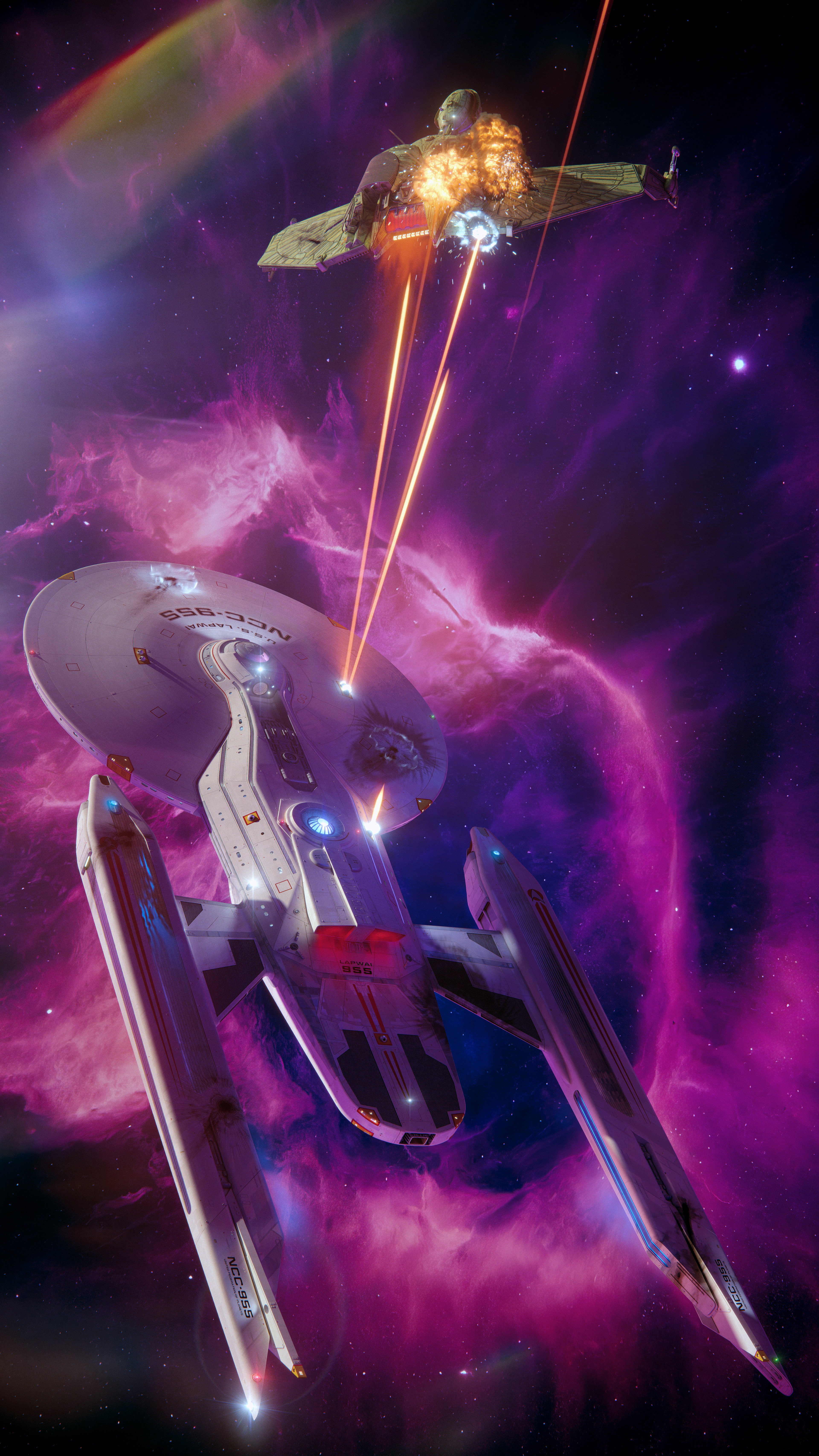 Howard Day - The USS Lawpai (NCC-955) takes on a Klingon Bird of Prey!