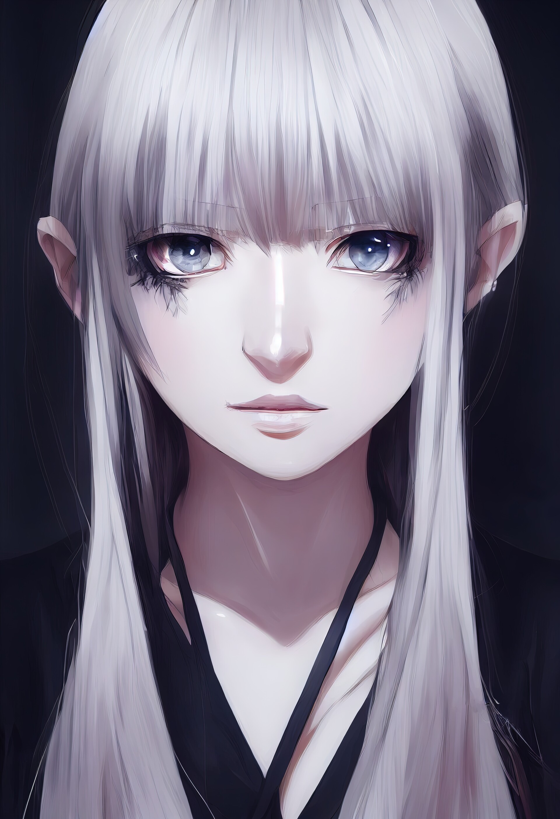 ArtStation - Silver haired anime girl