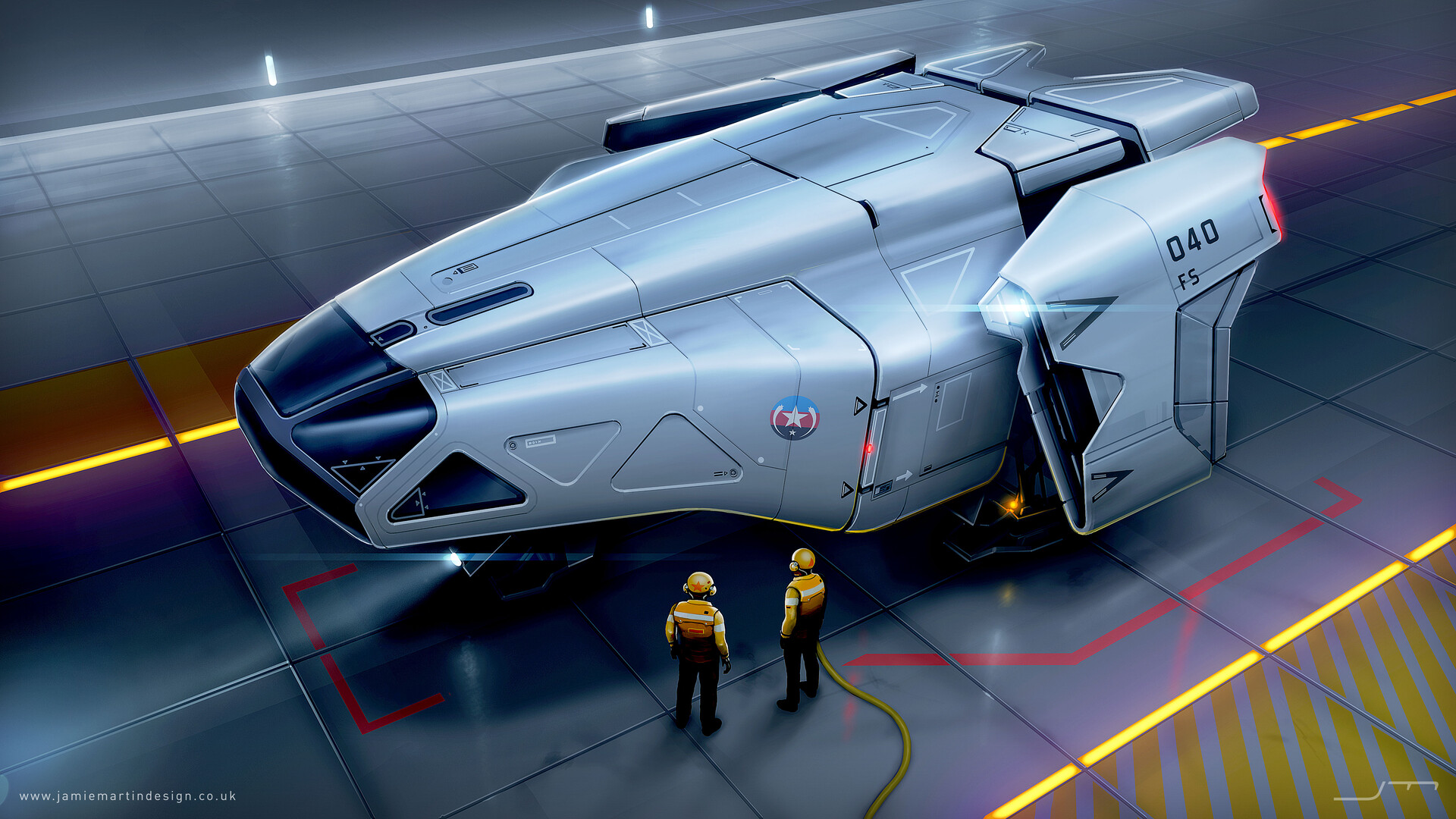 Jamie Martin - Marconi MCA-2B Transportation Shuttle Craft - spaceship concept art