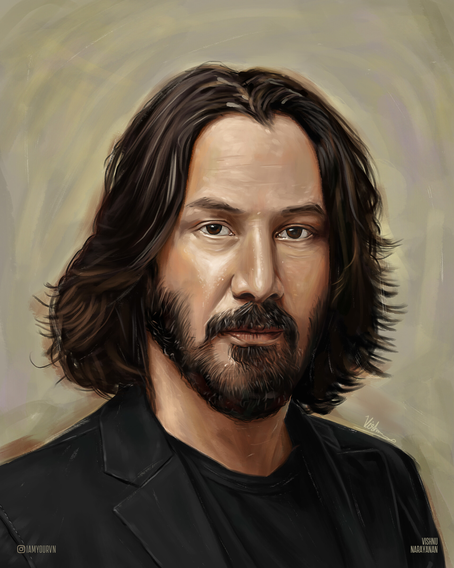 ArtStation - Keanu Reeves | Portrait Painting | Procreate