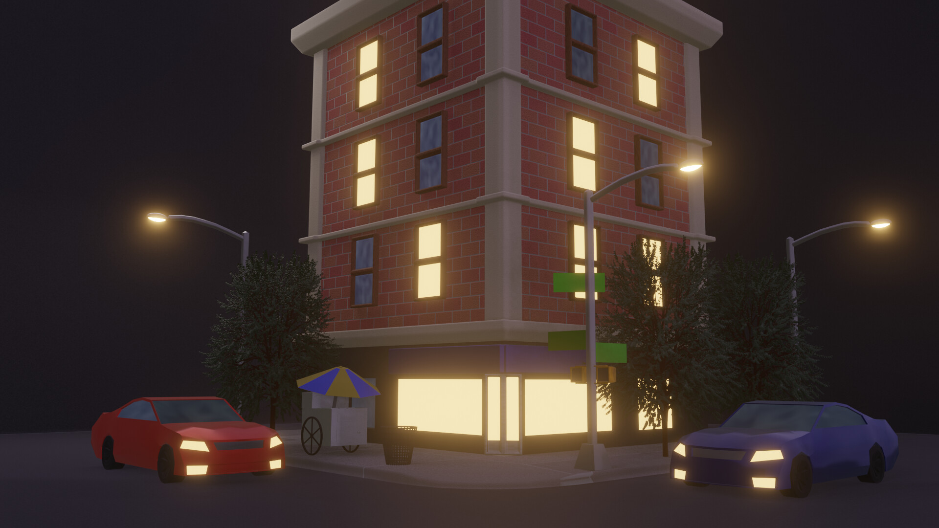 ArtStation - Stylised Street Corner