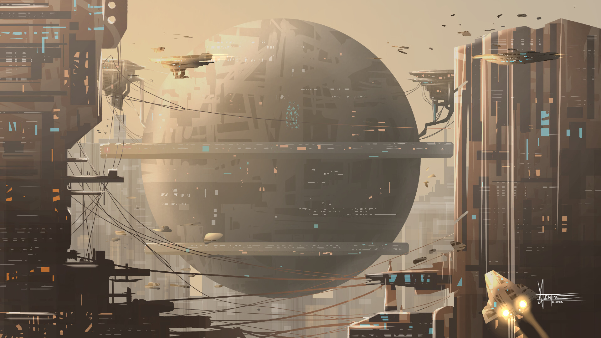ArtStation - Dystopian sci-fi city 1 (Bronze circle)