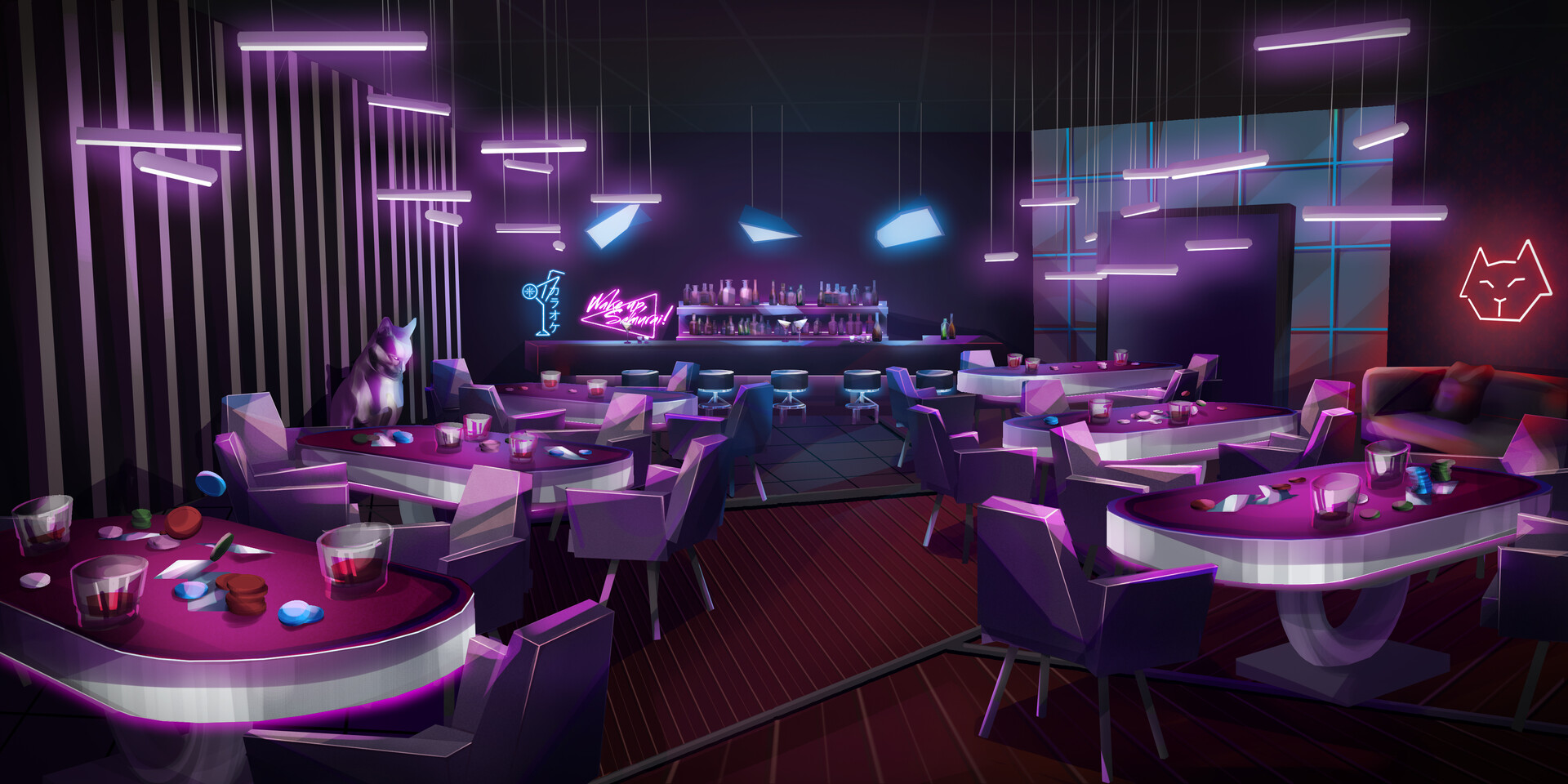 ArtStation - Concept Art (game) - In a city bar