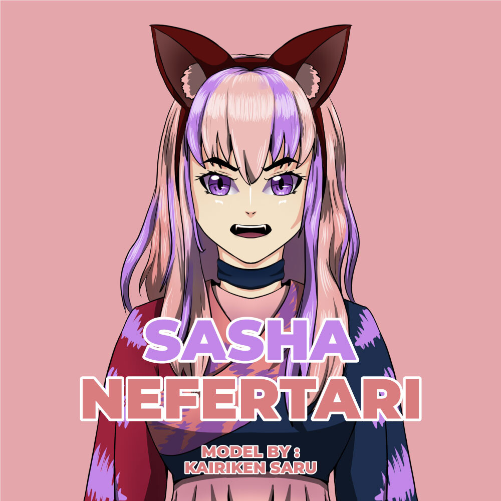 ArtStation - Neko Girl Furry VTuber Character Design Model Art for Live2D