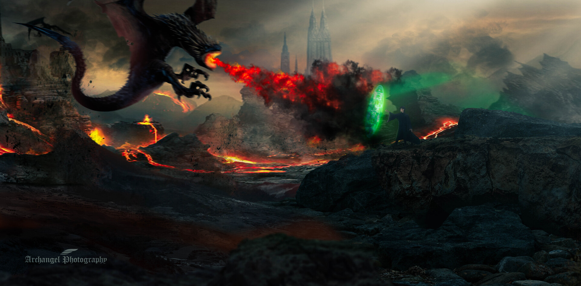 ArtStation - Fight with Dragon - Photoshop Manipulation