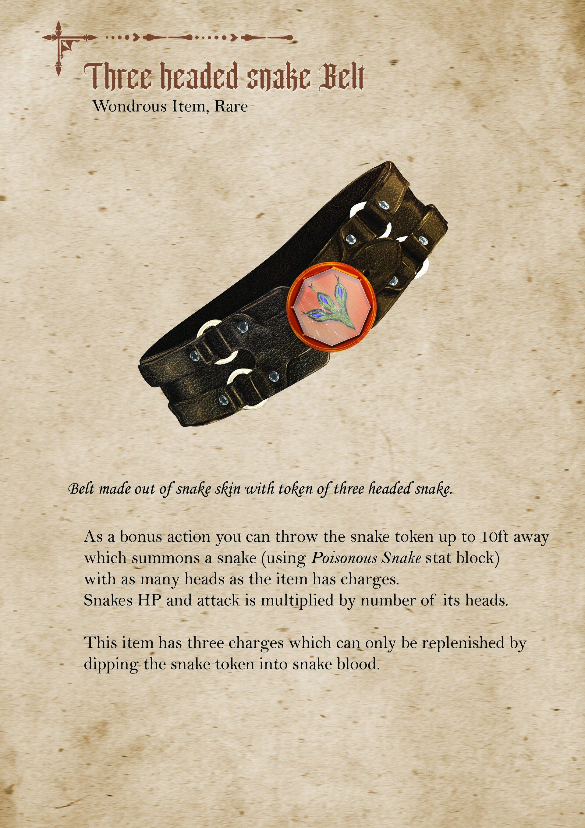 three headed snake block