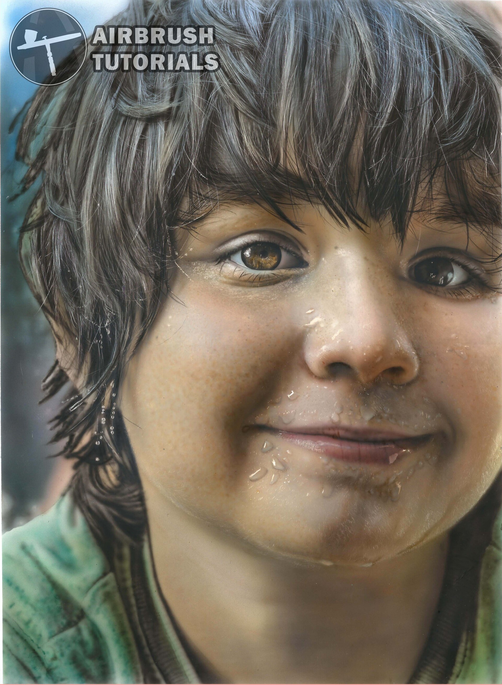 ArtStation - Airbrush Painting Realistic Portrait