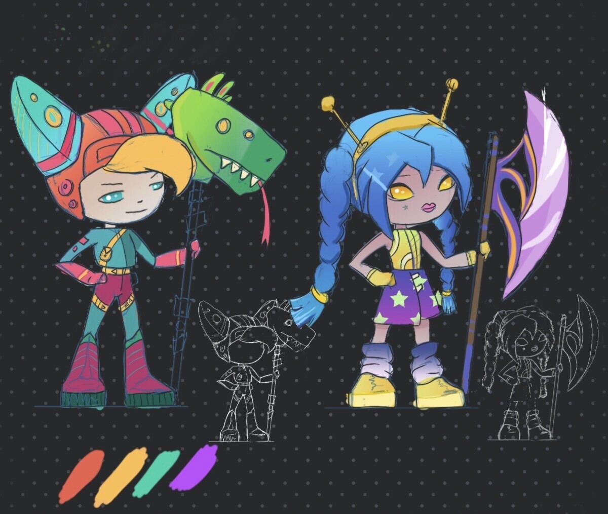 ArtStation - Magic girl sketch