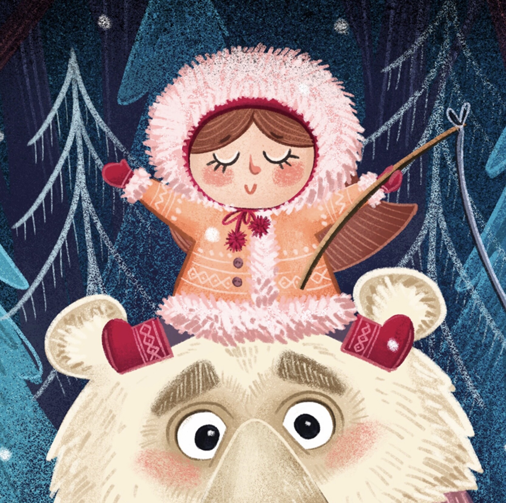 ArtStation - Girl & bear & fish_avatar